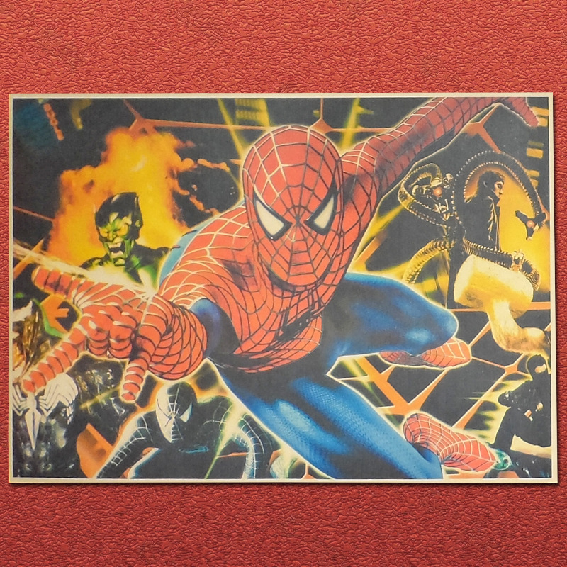 Spider Man Kraft paper poster, American science fiction action movie ...