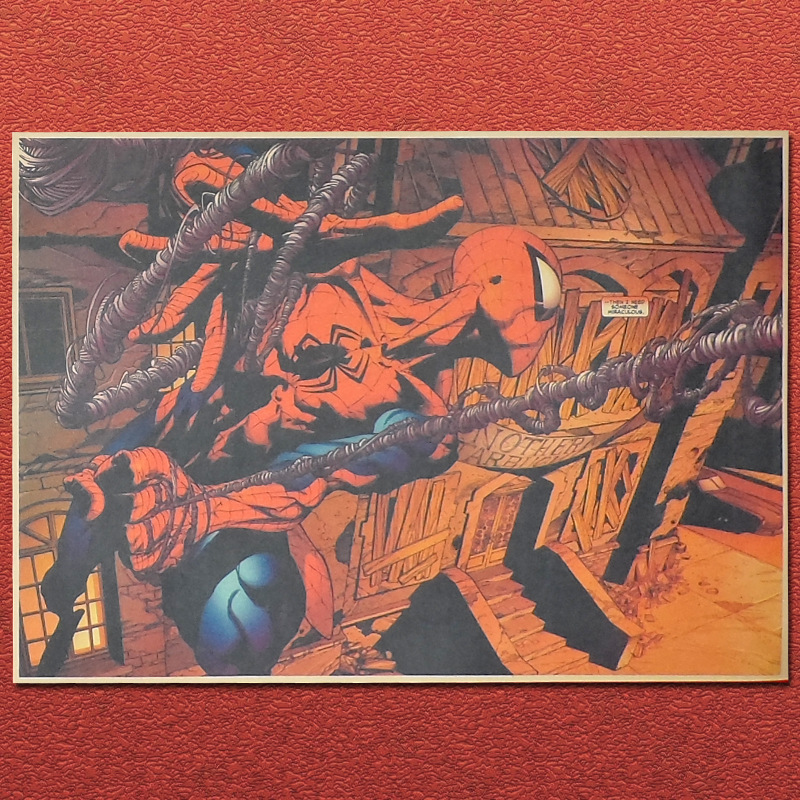 Spider Man Kraft paper poster, American science fiction action movie ...