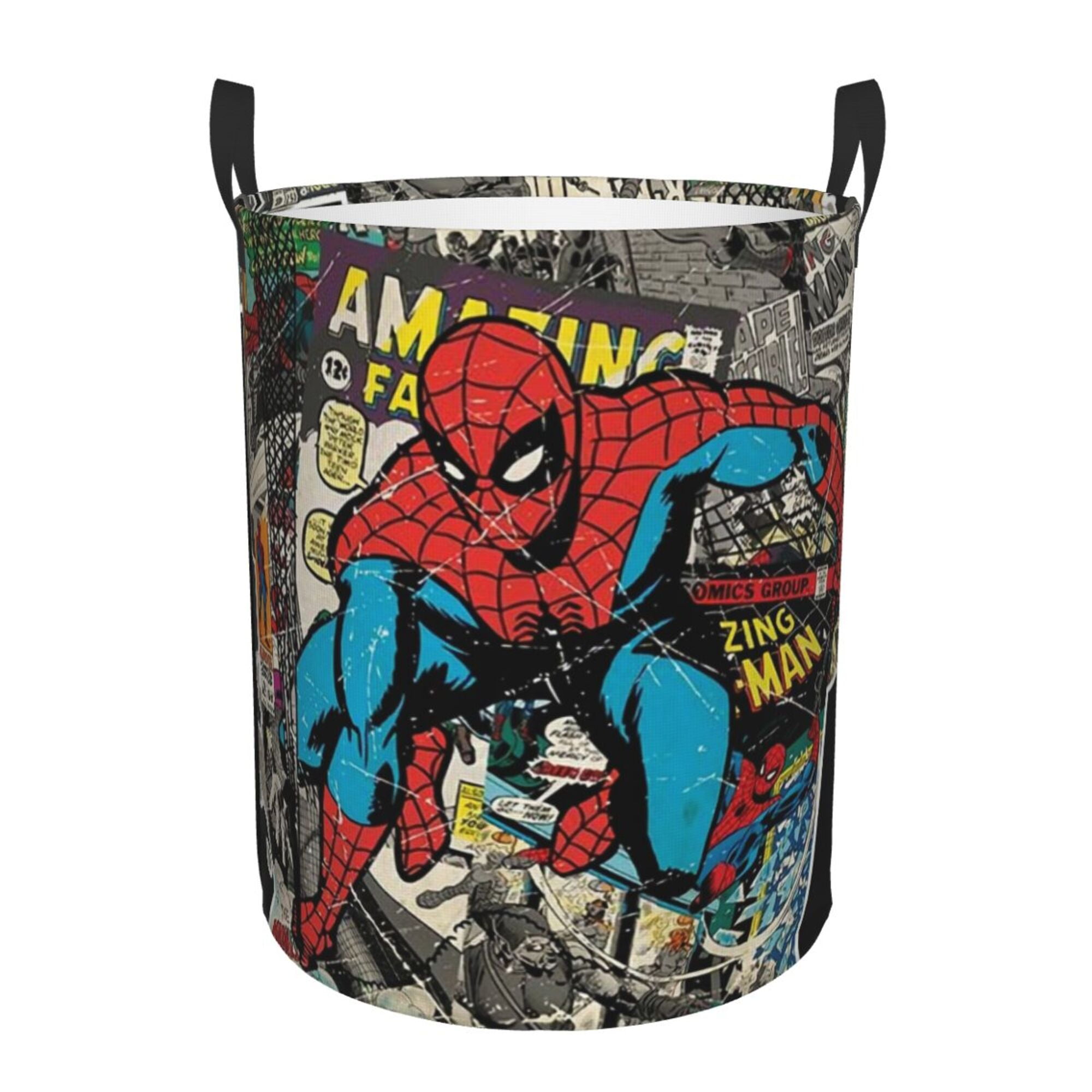 Spider-Man Laundry Hamper Basket, Waterproof Collapsible Circular ...