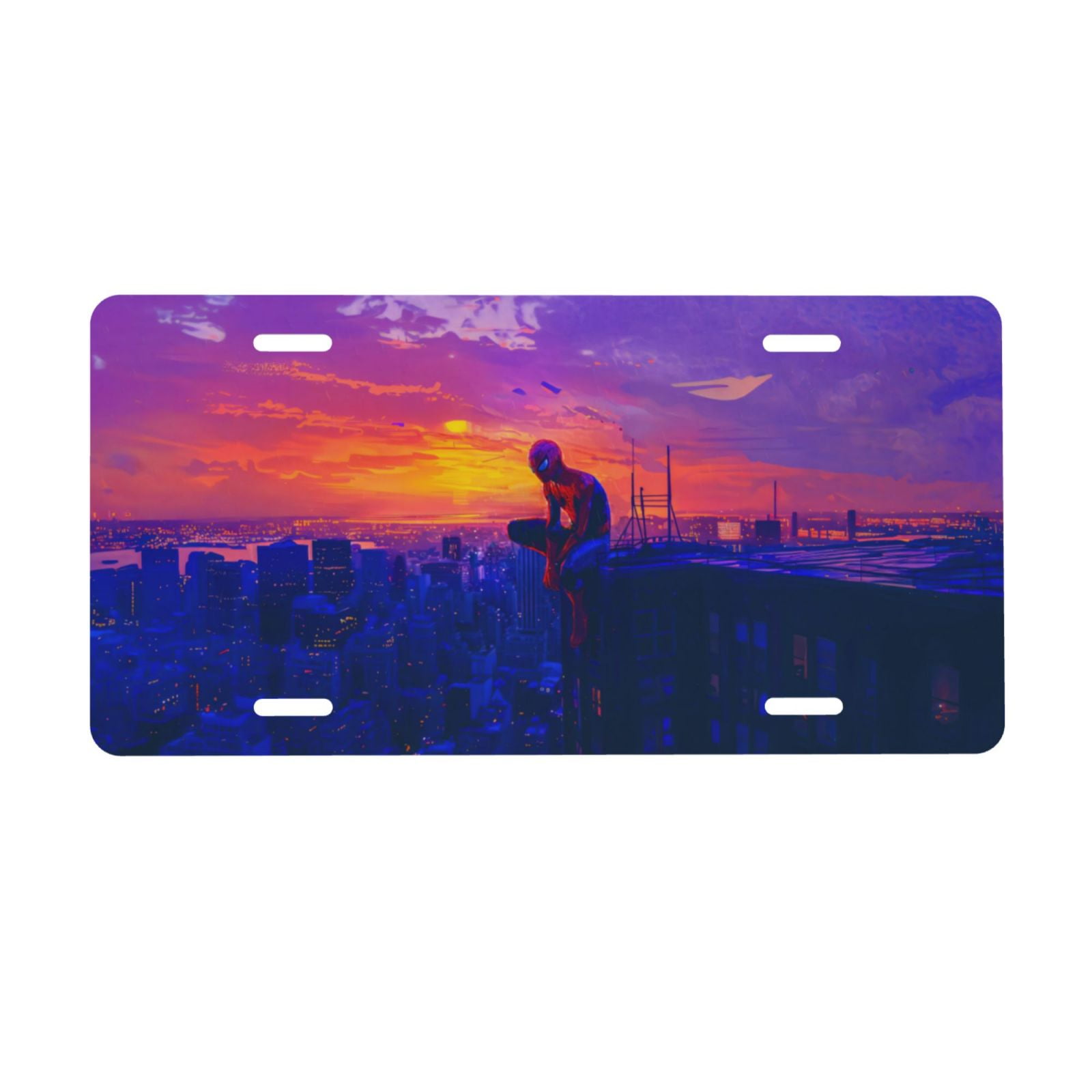 Spider Man License Plate, Car Front License Plates With 4 Holes, Metal ...