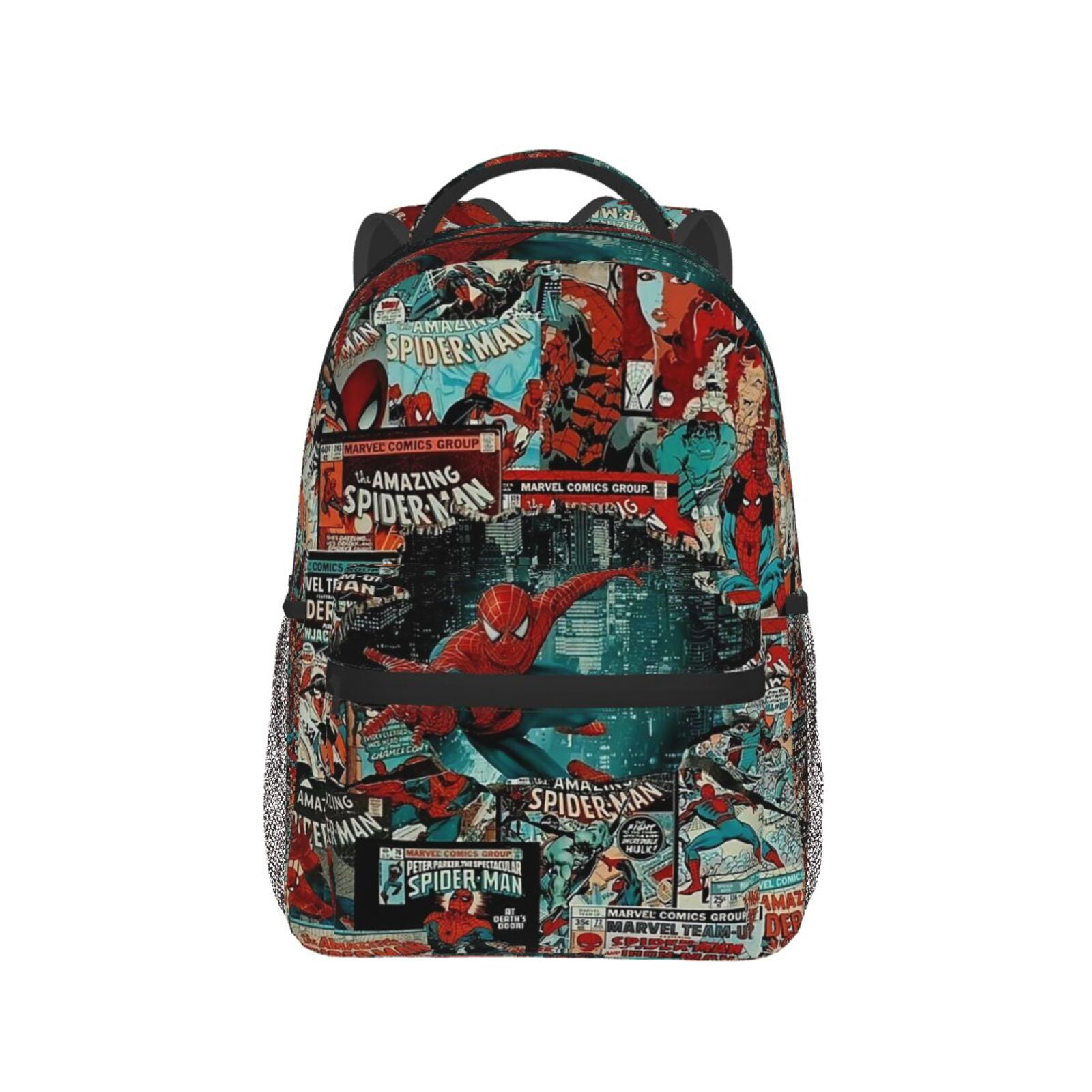 Spider-Man Magazines Backpack,Fabric & PVC Backpack with Reinforced ...