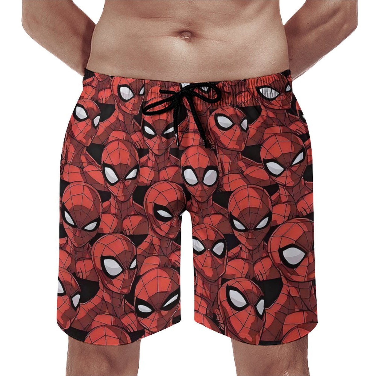 Spider-Man Men's Beach Shorts Quick Dry with Zipper Pockets Anti ...