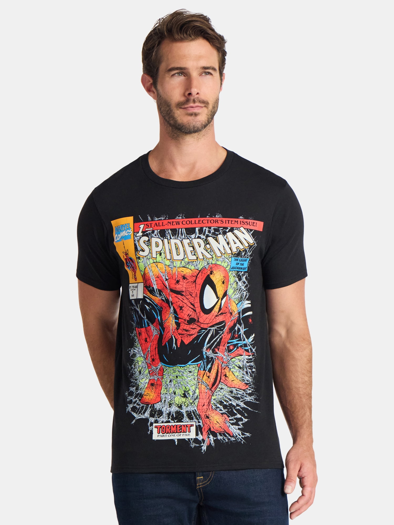 Spider-Man Men's and Big Men's Spidey Crawl Graphic Tee, Sizes S-3XL ...