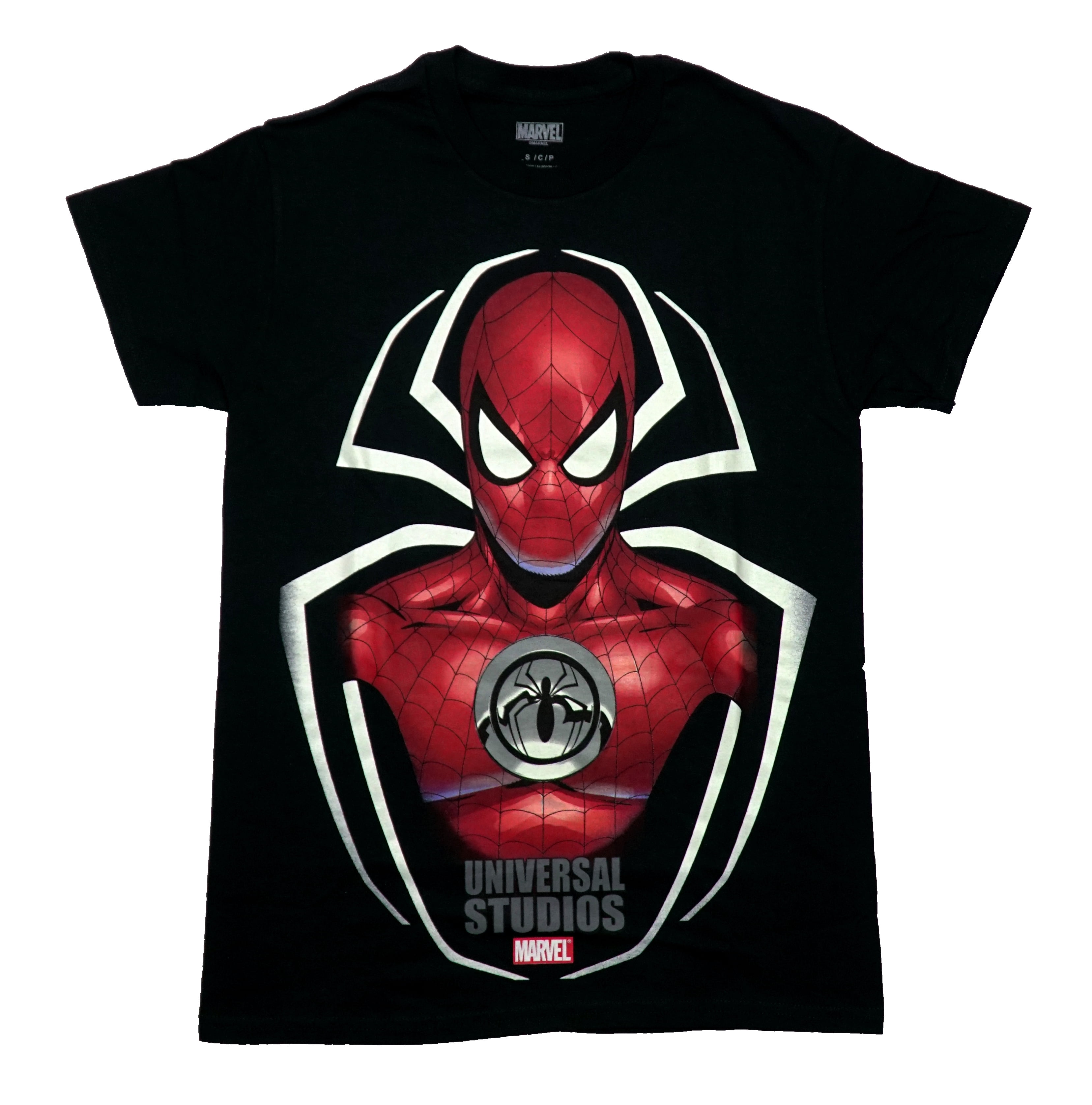 Spider-Man Mens T-Shirt - Giant Universal Studios Medallion Image ...