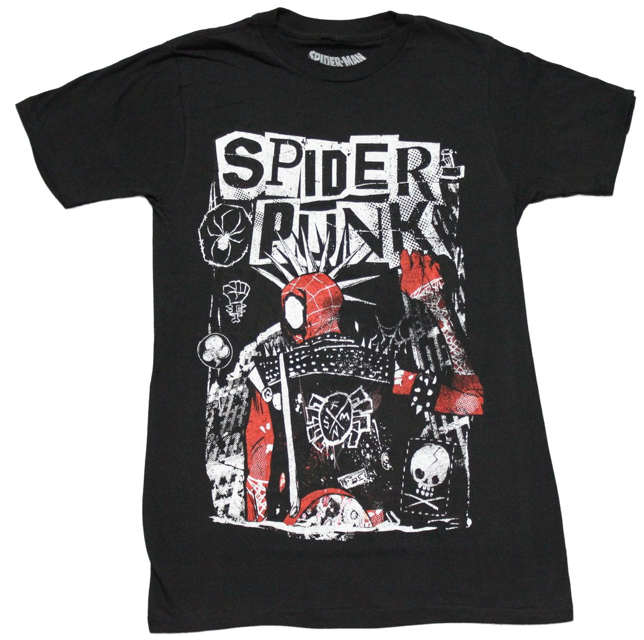 Spider-Man Mens T-Shirt - Spider Punk FNSM Logo on Back (X-Small ...