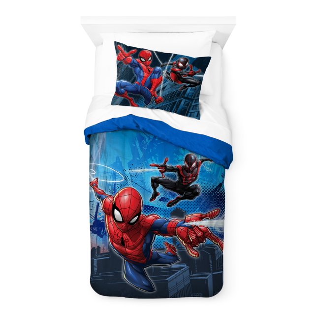 Spider-Man Miles Kids 2-Piece Twin/Full Reversible Comforter and Sham ...