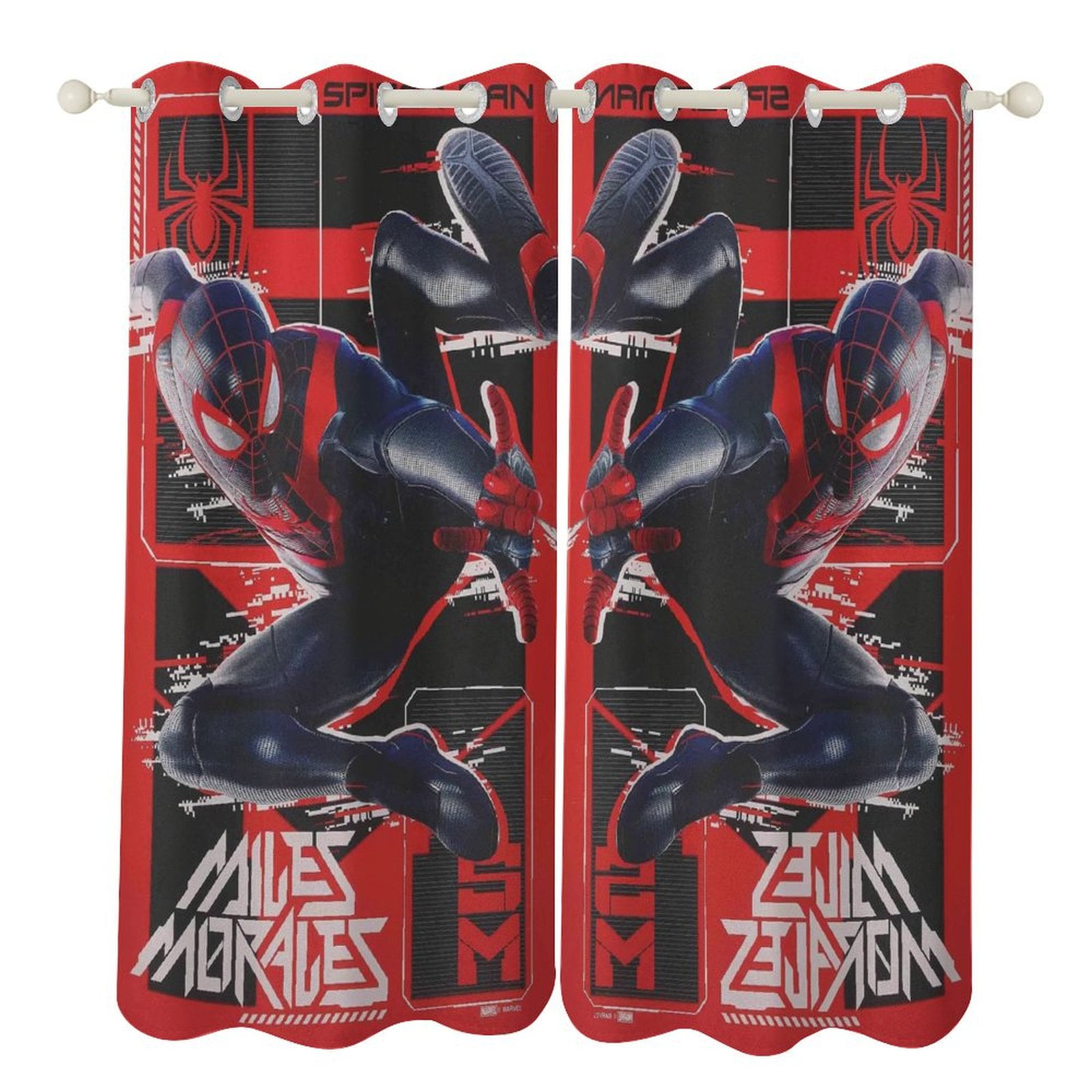 Spider-Man Miles Morales Curtains,Blackout Curtains for Bedroom,2 Thick ...