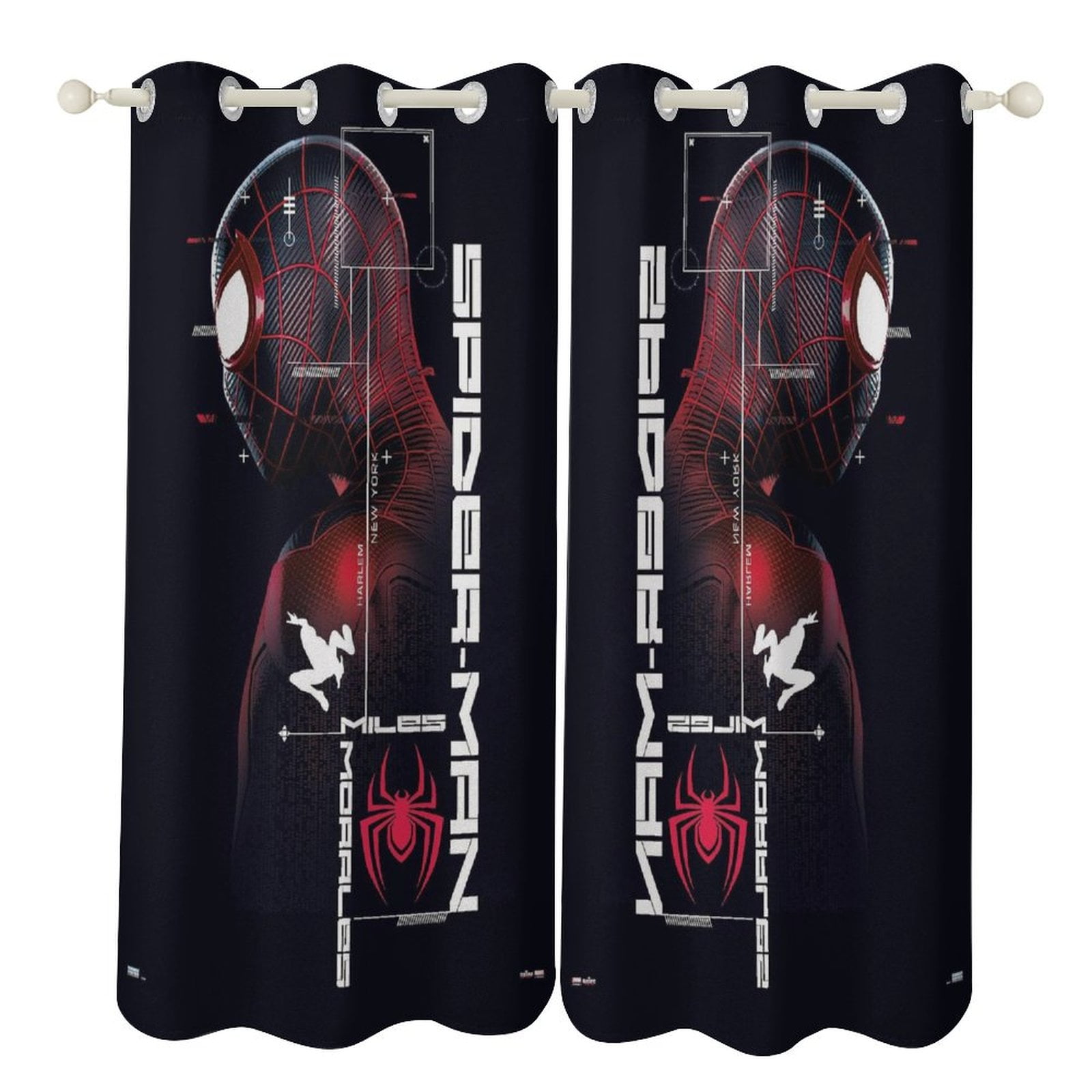 Spider-Man Miles Morales Kids Curtains 52 X 84 Inch,Cartoon Blackout ...
