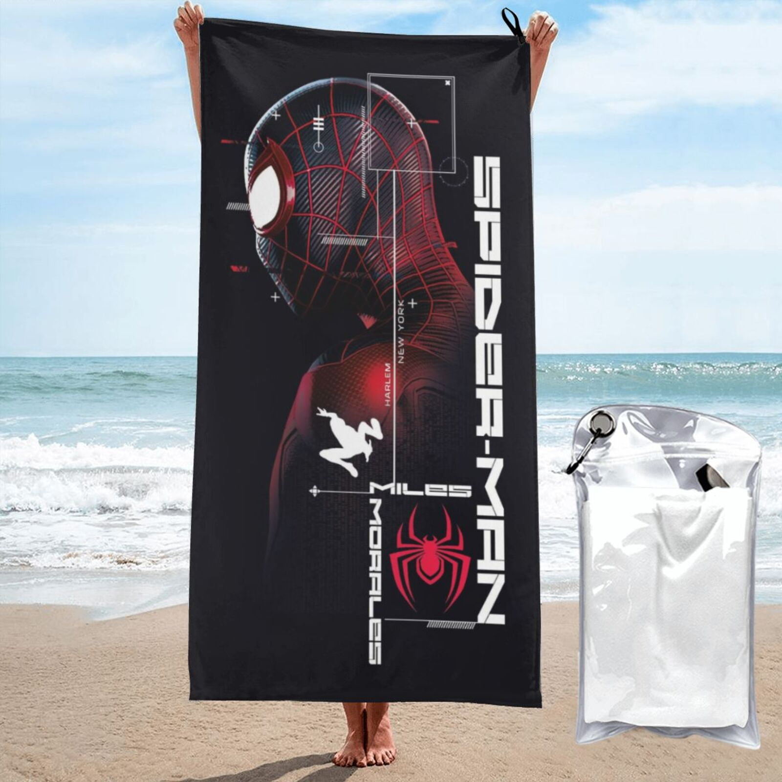 Spider-Man Miles Morales Microfiber Large Beach Towels Quick Dry ...