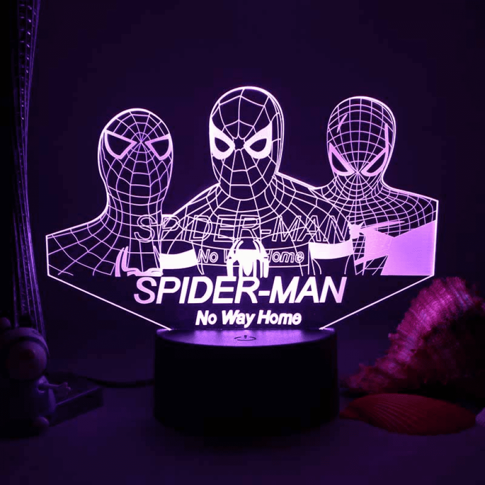Spider Man No Way Home 3D Illusion LED Lamp,Night Light for Kids,16 ...