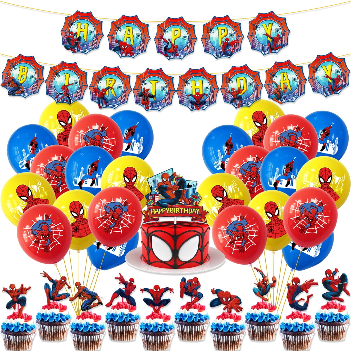 Spider Man Party Decorations, Birthday Supplies including Banners ...