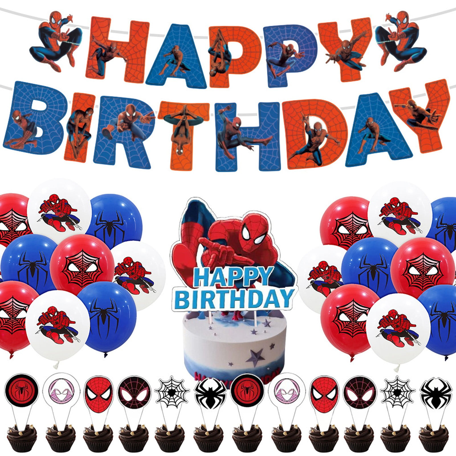 Spider-Man Party Supplies - Kids Birthday Party Supplies Kit Include ...