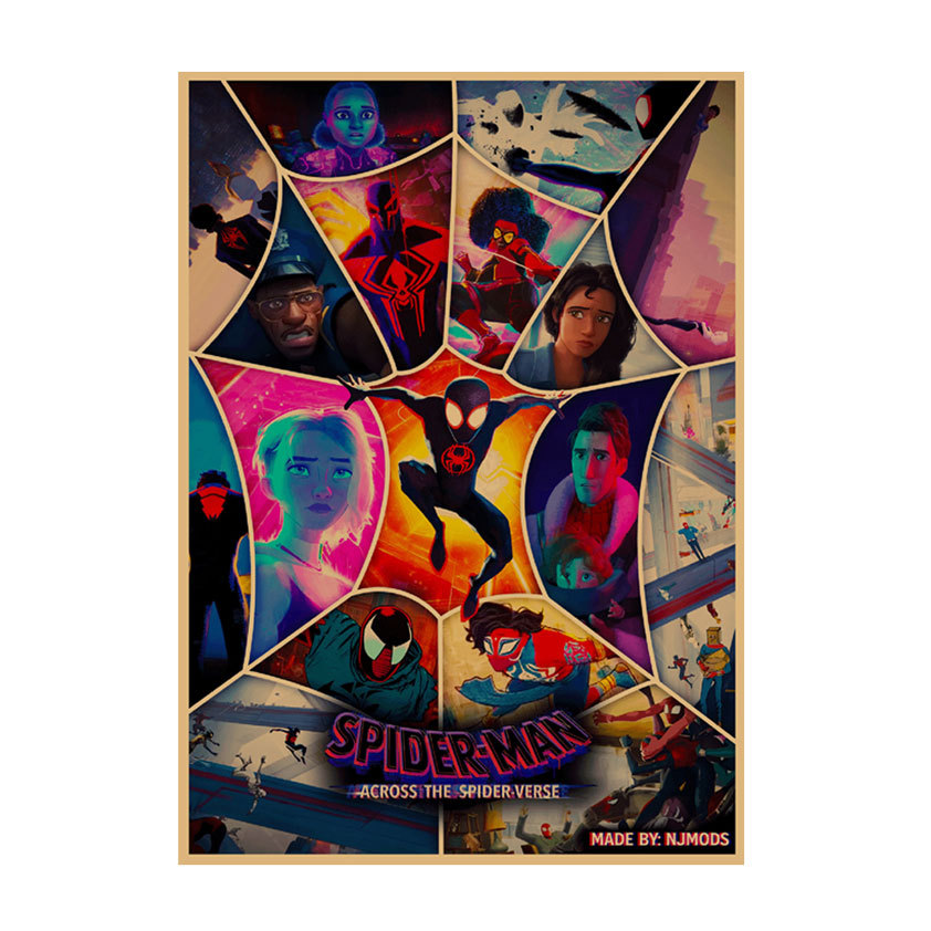 Spider-Man Poster Marvel Movie Vintage Kraft Paper Poster Decorative ...