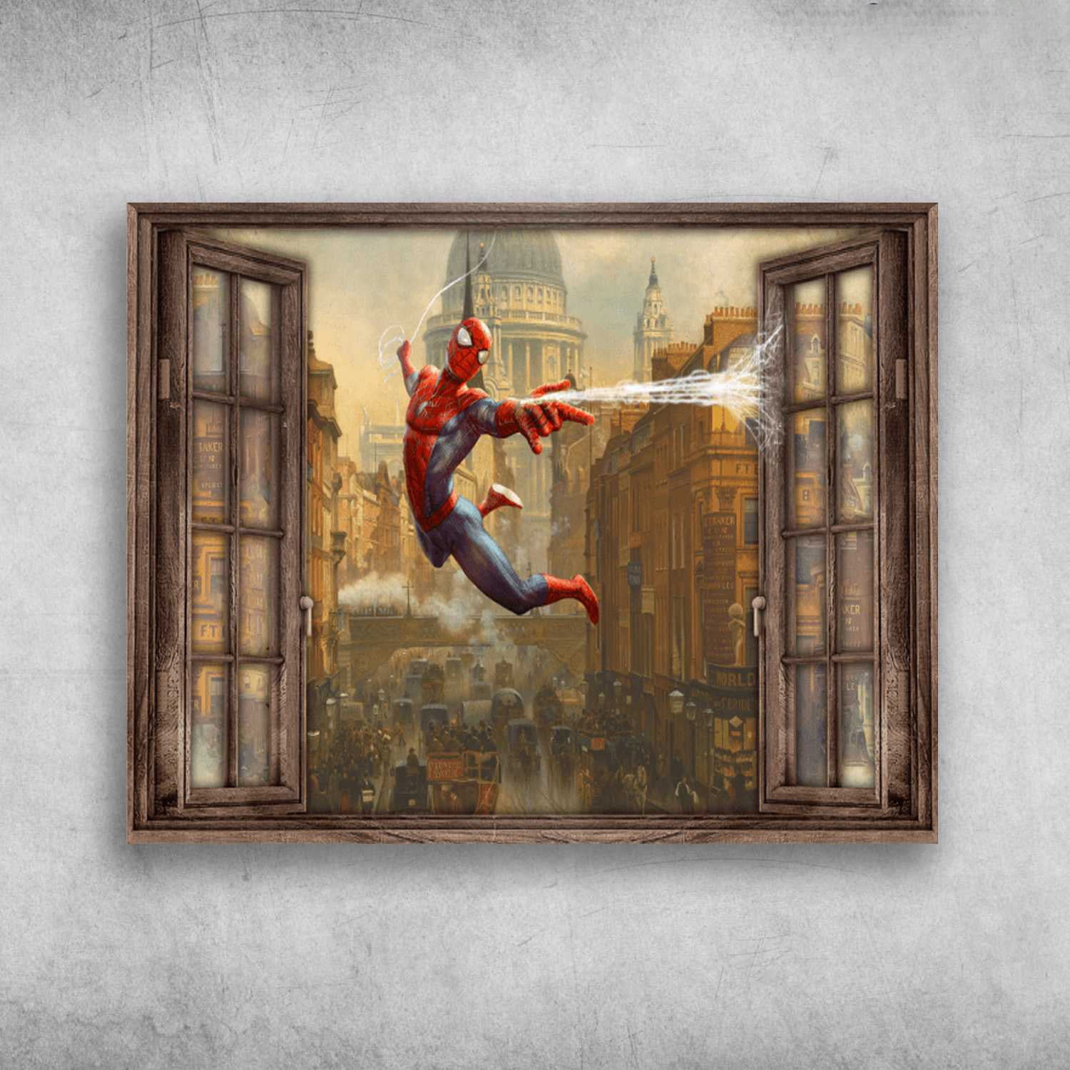 Spider Man Poster, Window Decor, Spiderman Outside Window 24 x 36 Inch ...