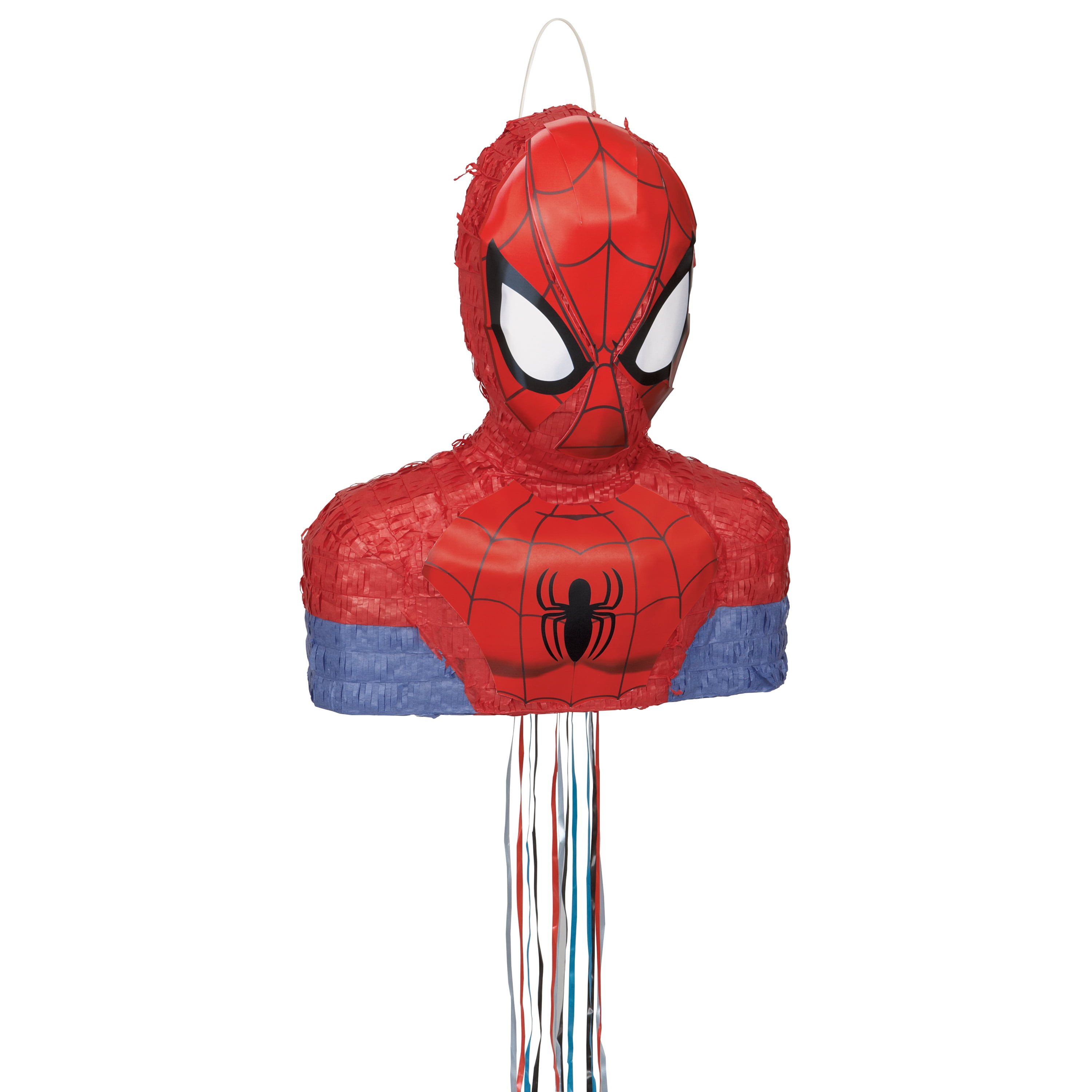 Spider-Man Pull String Spiderman Pinata, Cardboard Multicolor, 18" x 15 ...