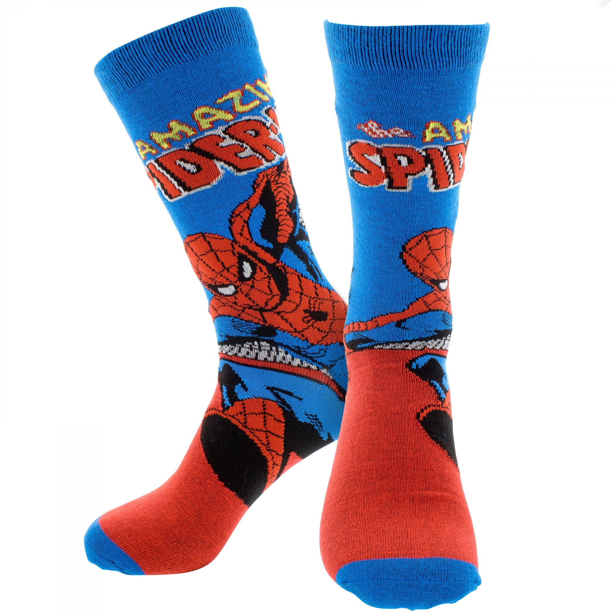 Spider-Man Retro Character Cover Crew Socks - Walmart.com