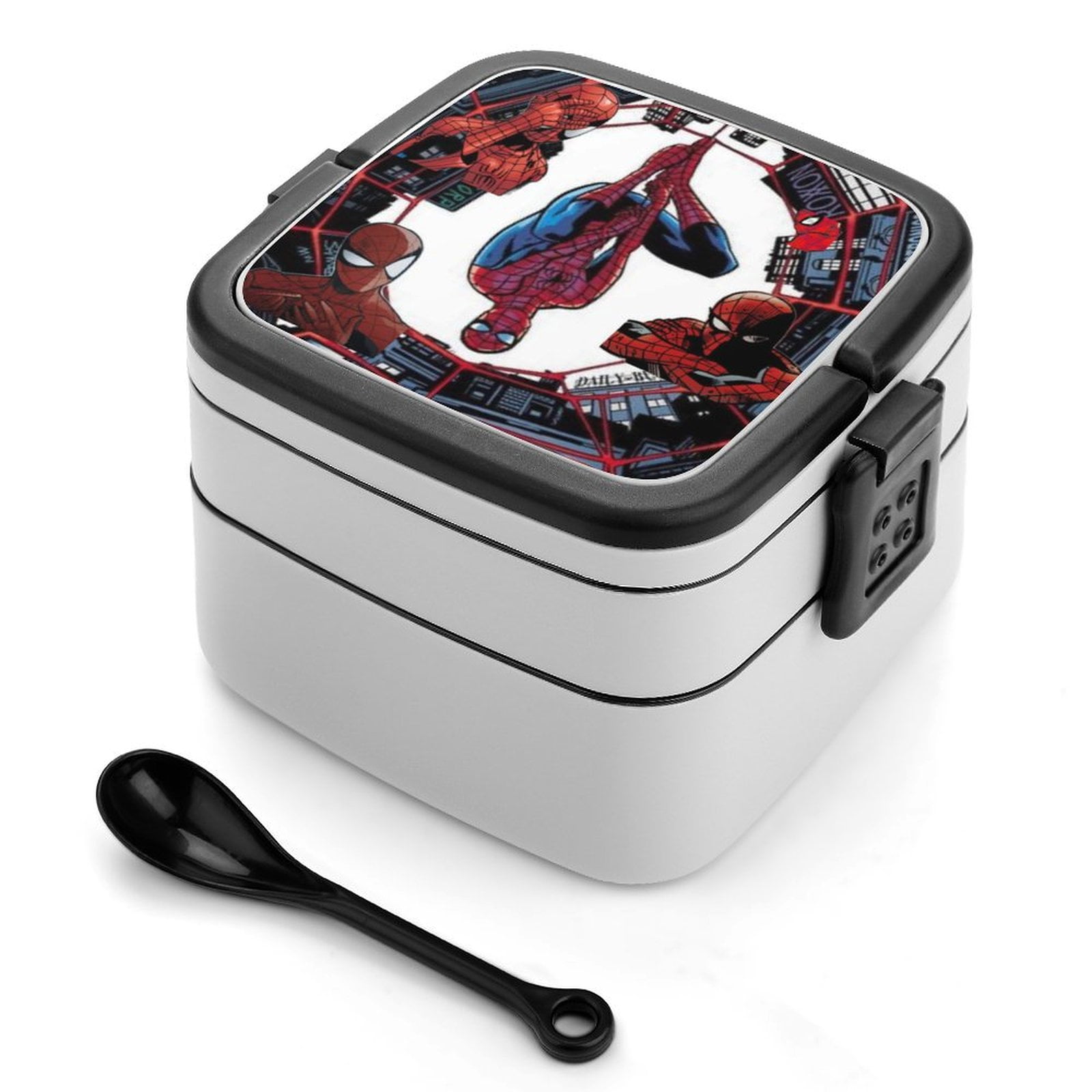 Spider-Man Reusable Bento Boxes Lunch Box Double Layer Stackable ...