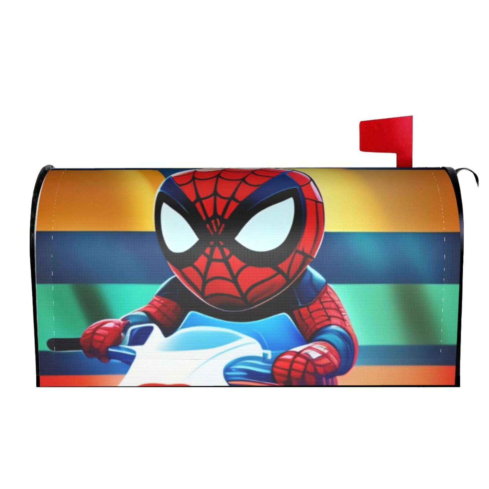 Spider-Man Riding A Motorcycle365 Cartoon Character Mailbox Cover ...