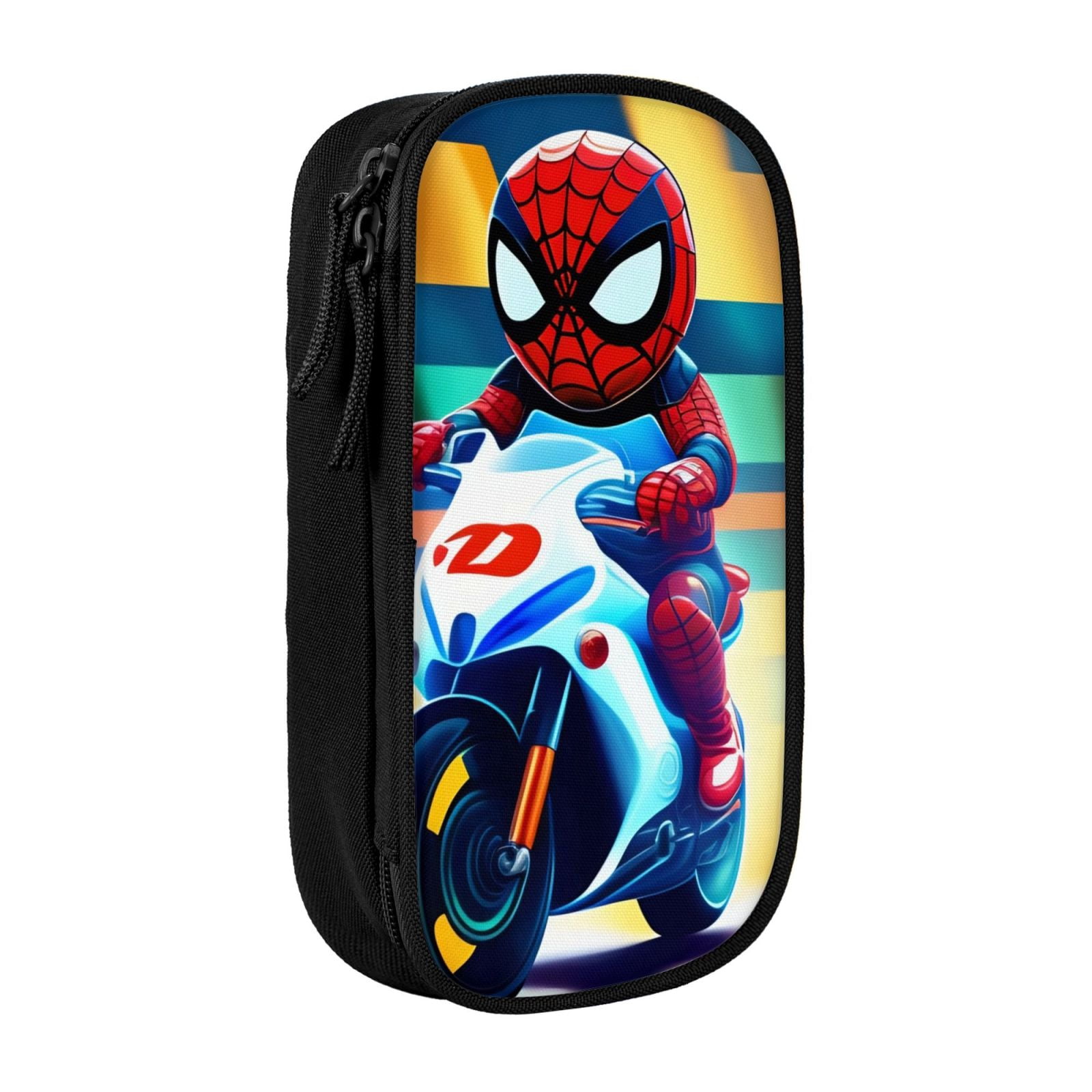 Spider-Man Riding A Motorcycle Pencil Case,Big Capacity Pencil Pouch ...