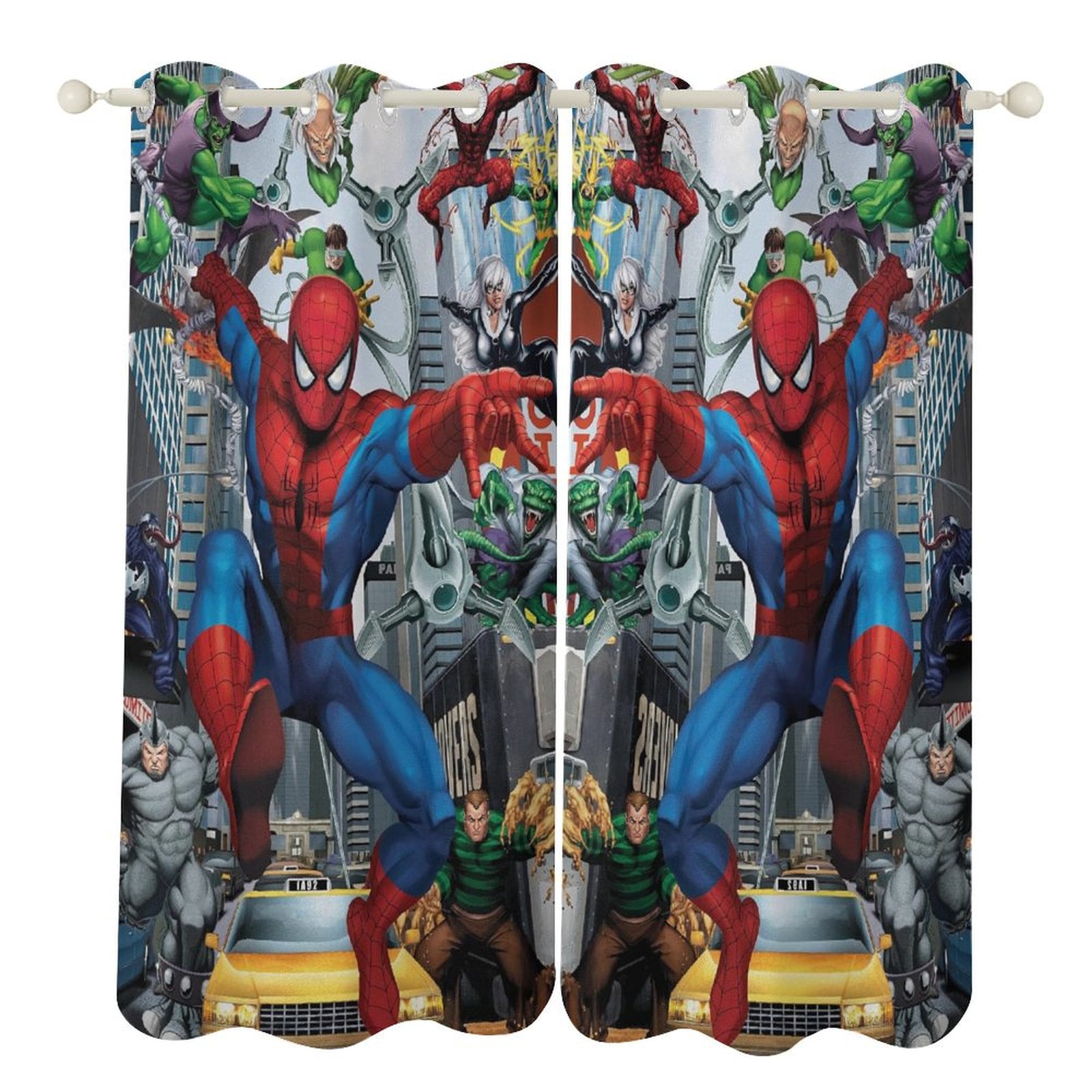 Spider-Man - Rogues Curtains for Kids,Cartoon BlackOut Curtain for Boy ...