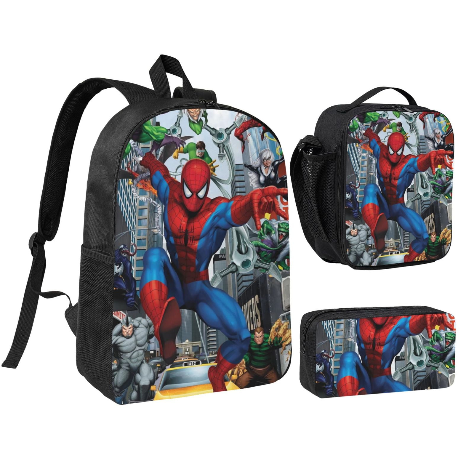 Spider-Man - Rogues School Backpack with Lunch Box and Pencil Cas ...