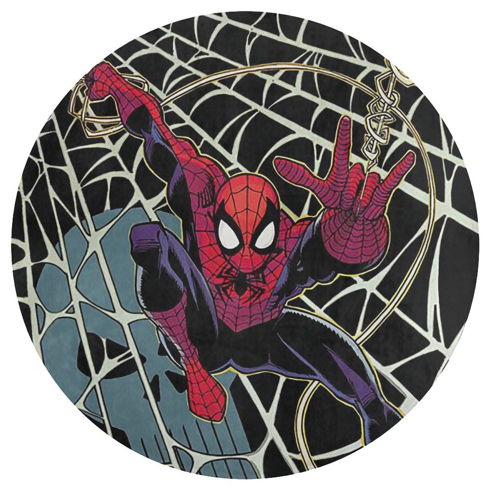 Spider Man Round Rug Non-Slip Cute Cartoon Soft Floor Playing Mat for ...