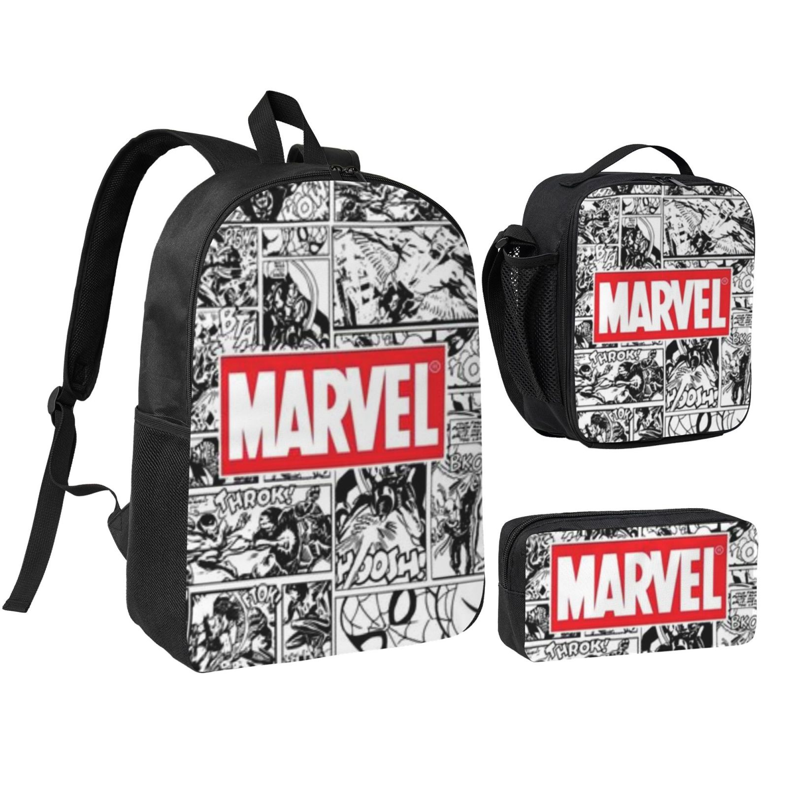 Spider-Man School Backpack with Lunch Box and Pencil Cas Backpack Set ...