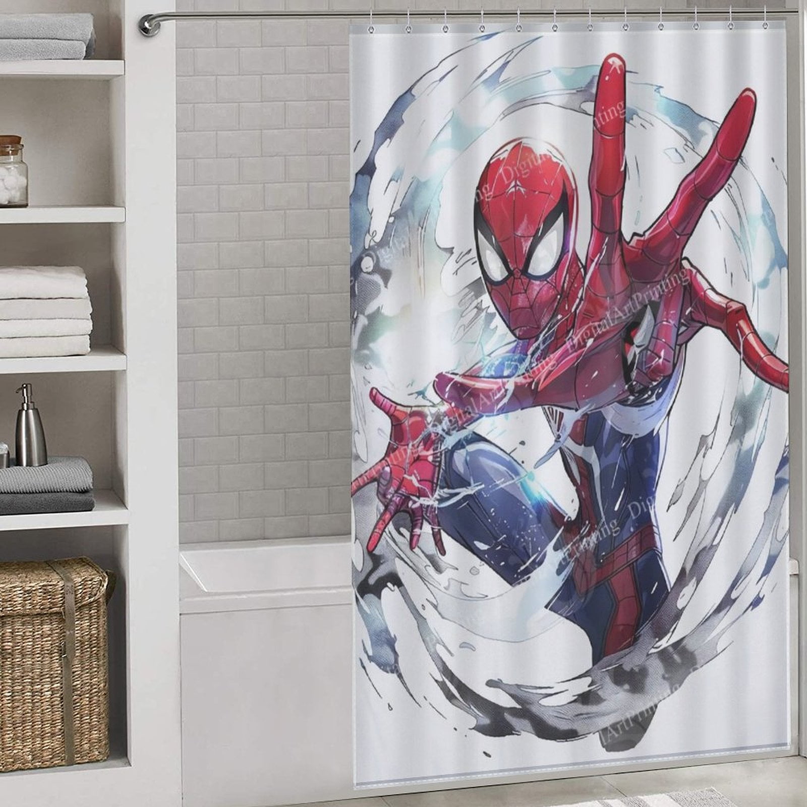 Spider-Man Shower Curtains for Bathroom,Shower Curtain,Cartoon Bath ...