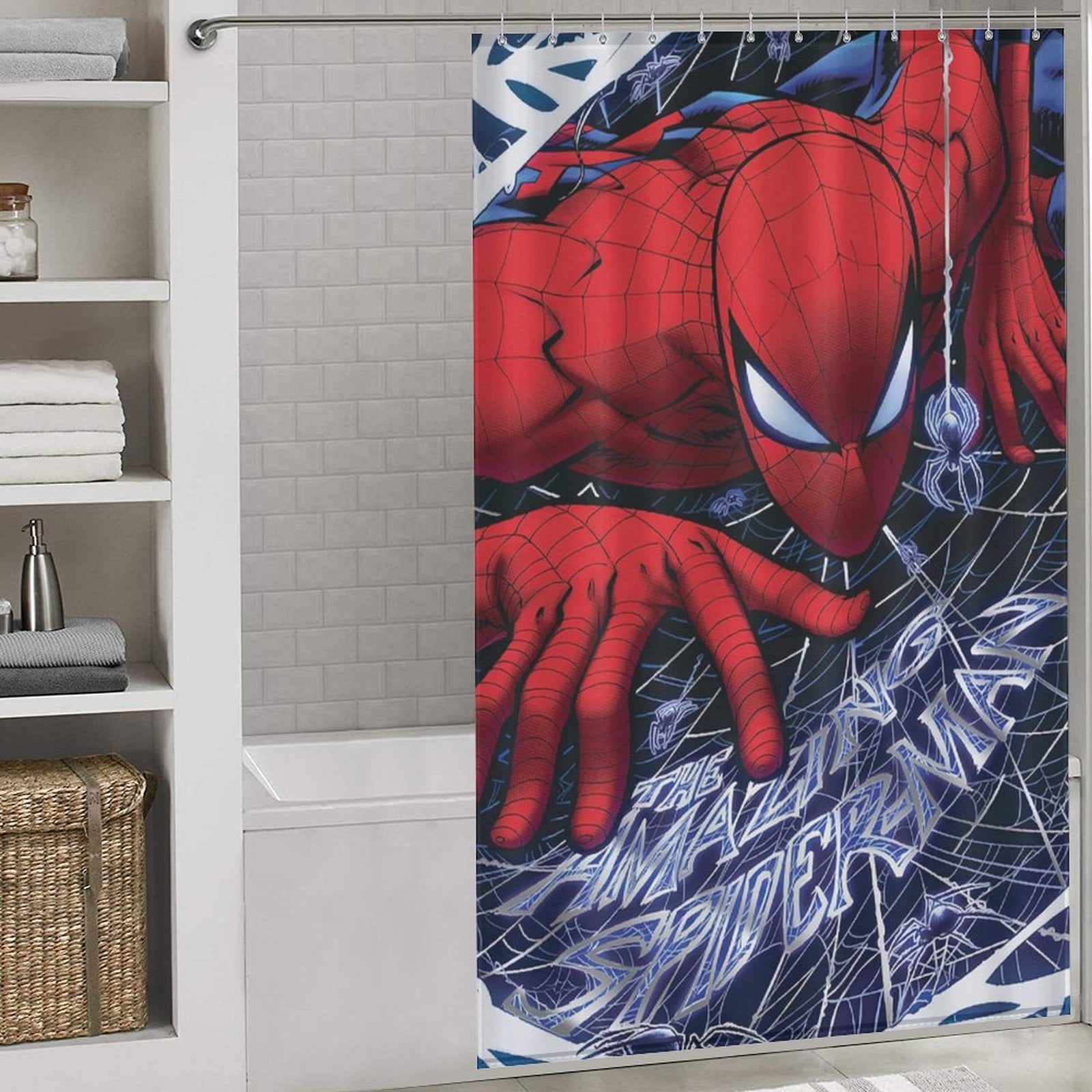 Spider-Man Shower Curtains for Bathroom,Shower Curtain,Cartoon Bath ...