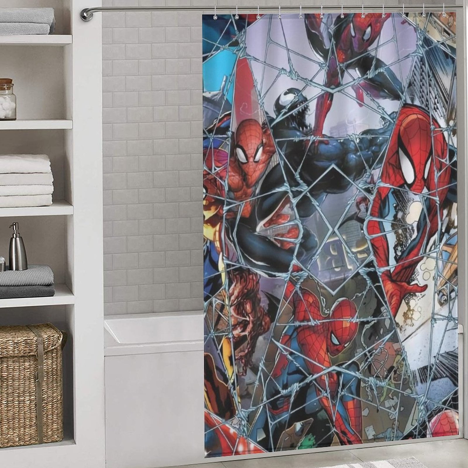 Spider-Man Shower Curtains for Bathroom,Shower Curtain,Cartoon Bath ...