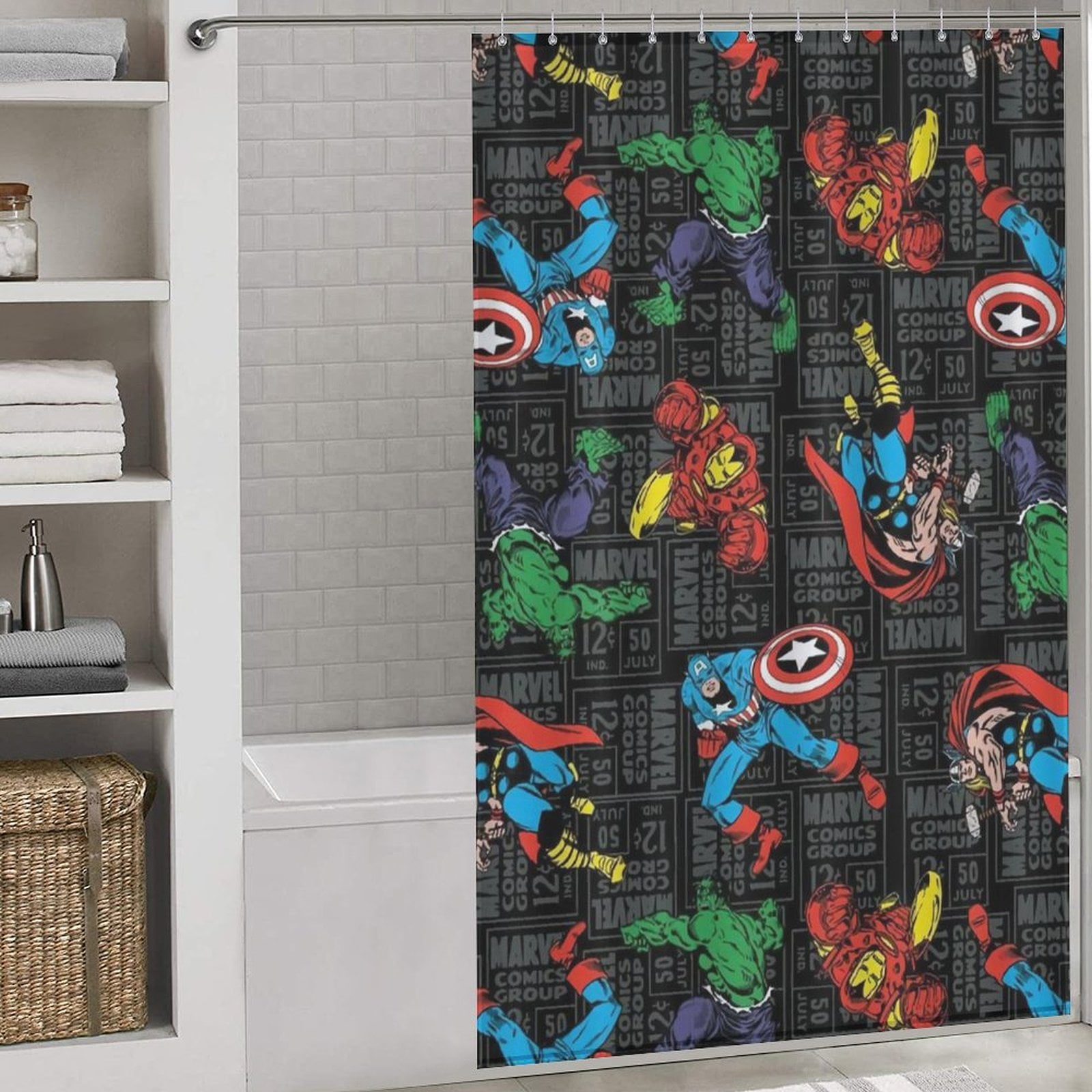 Spider-Man Shower Curtains for Bathroom,Shower Curtain,Cartoon Bath ...