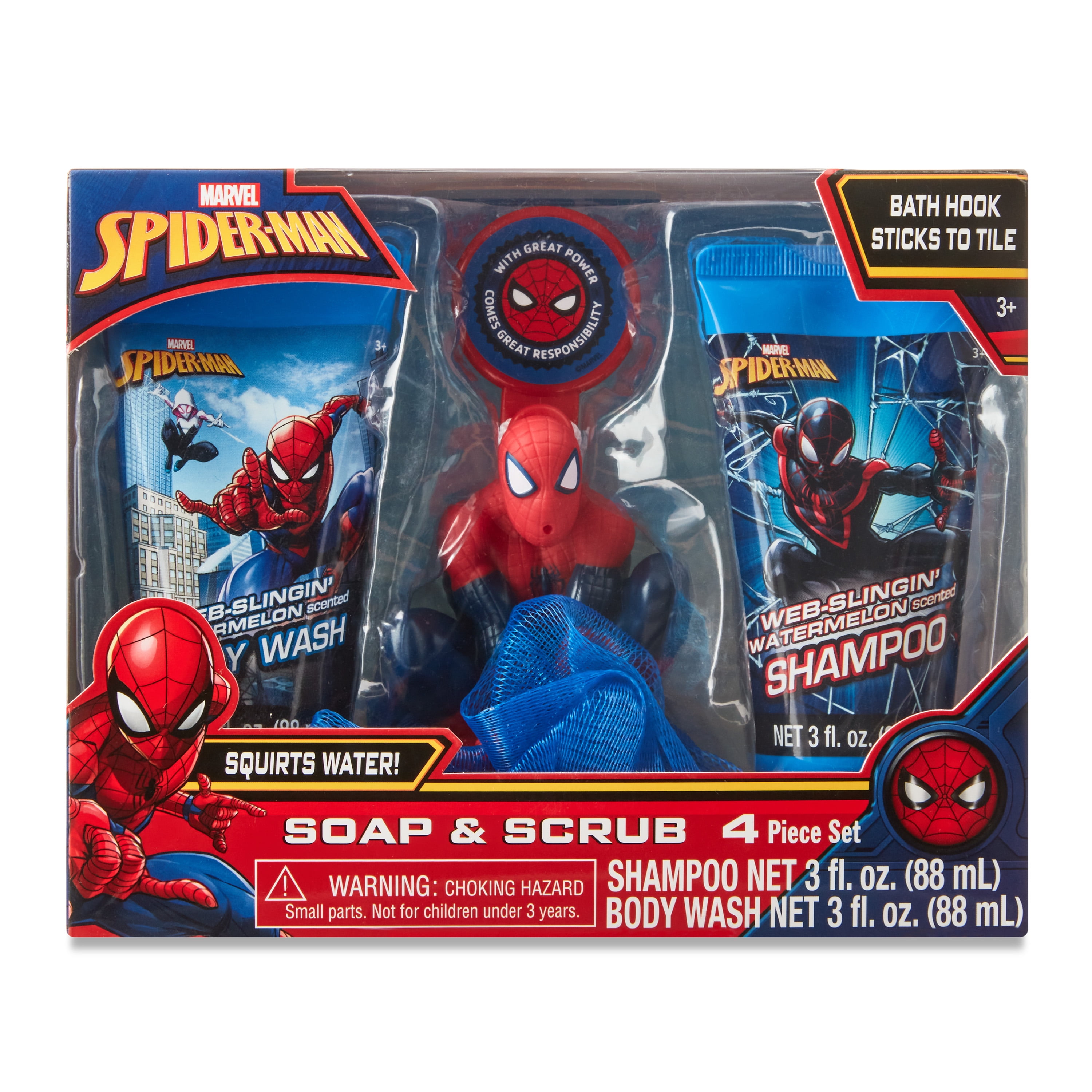 Spiderman Soap and Scrub Set, 3 Pieces, Watermelon Scented, Age 3 ...