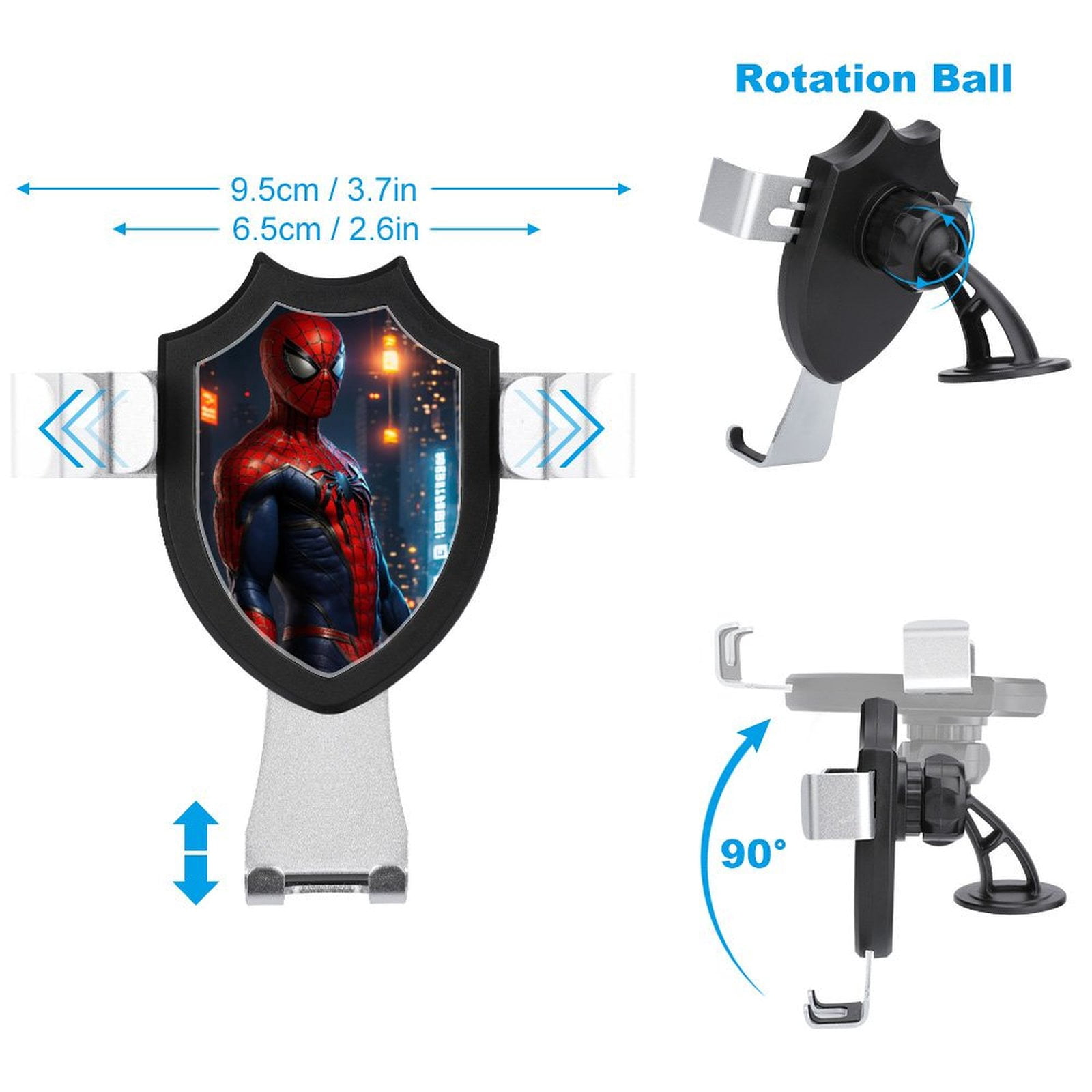 Spider Man Spider-Man Car Phone Mount Phone Holders Metal Hook Clip Air ...