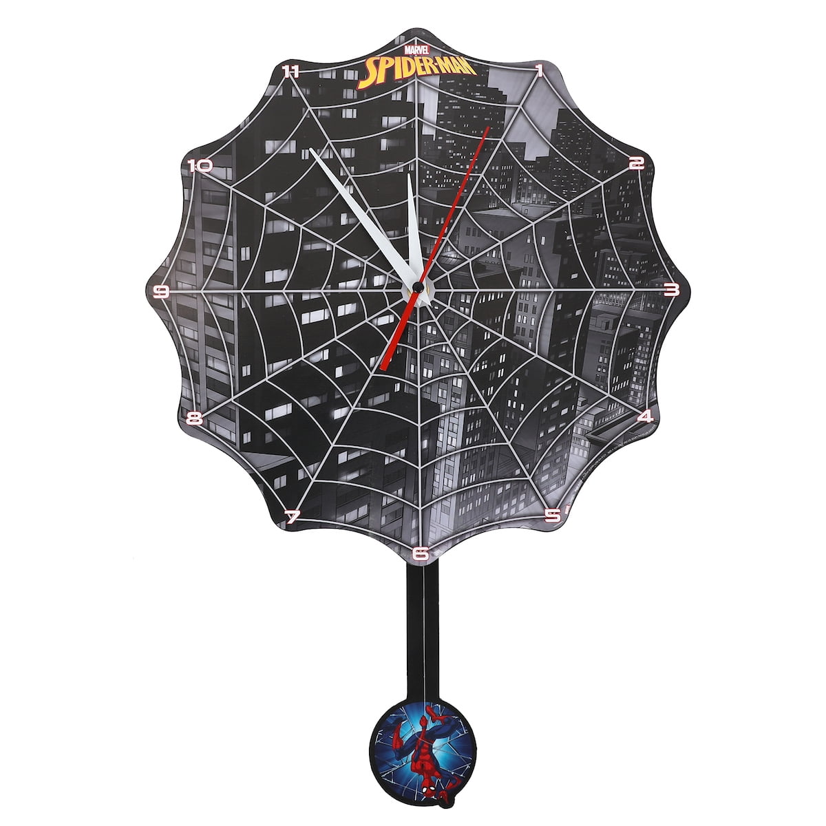 Spider-Man Spider Web 13.5" Shaped Deco Clock - Walmart.com