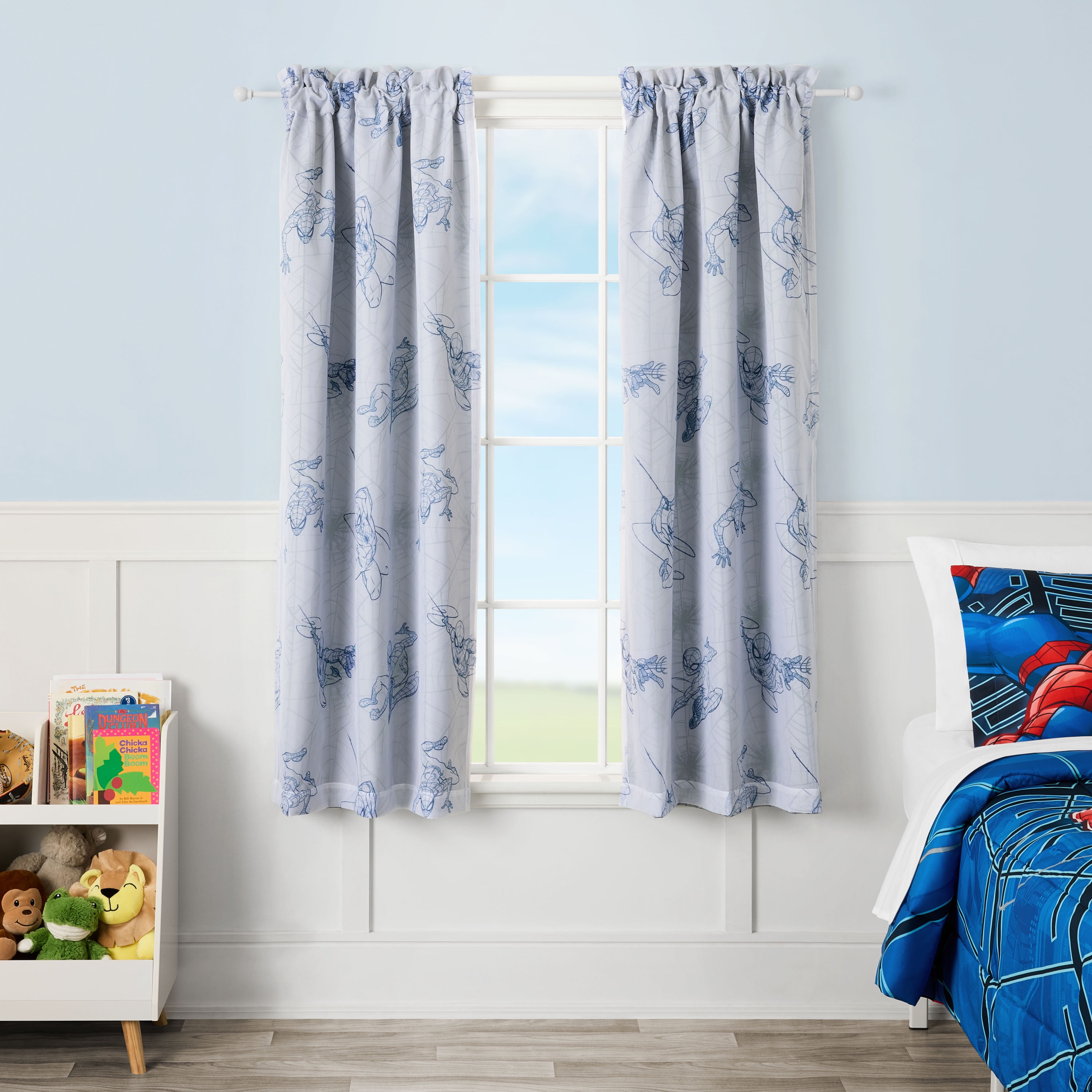 Spider-Man Storytelling Sheer and Blackout Kids Drape, 38" x 63", Grey ...