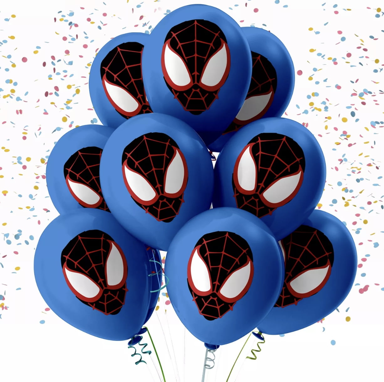 Spider-Man Theme Birthday Party Supplies: 8 Piece 12 inch Miles Morales ...