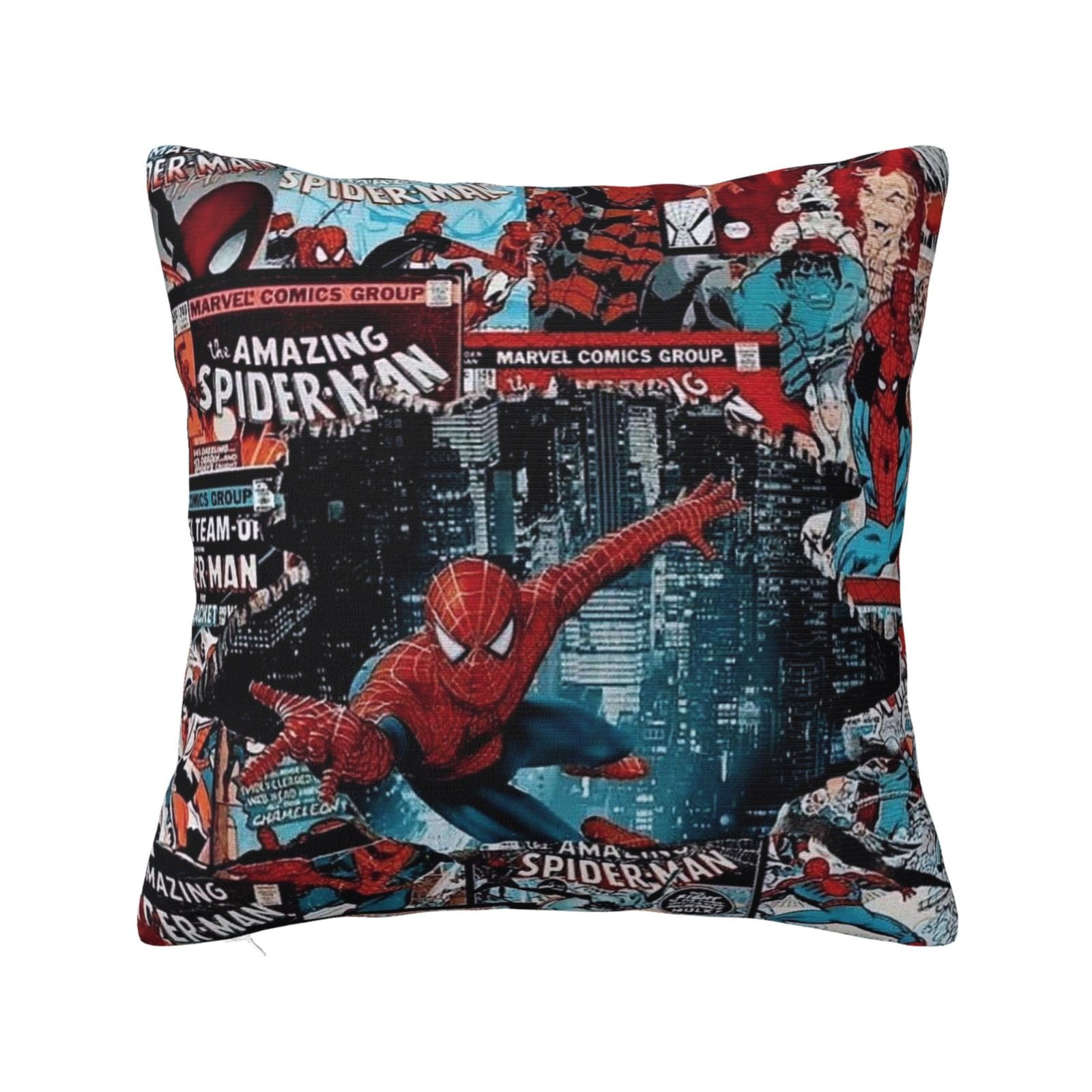 Spider-Man Throw Pillow Covers Faux Fur Plush Throw Pillow Covers 20x20 ...