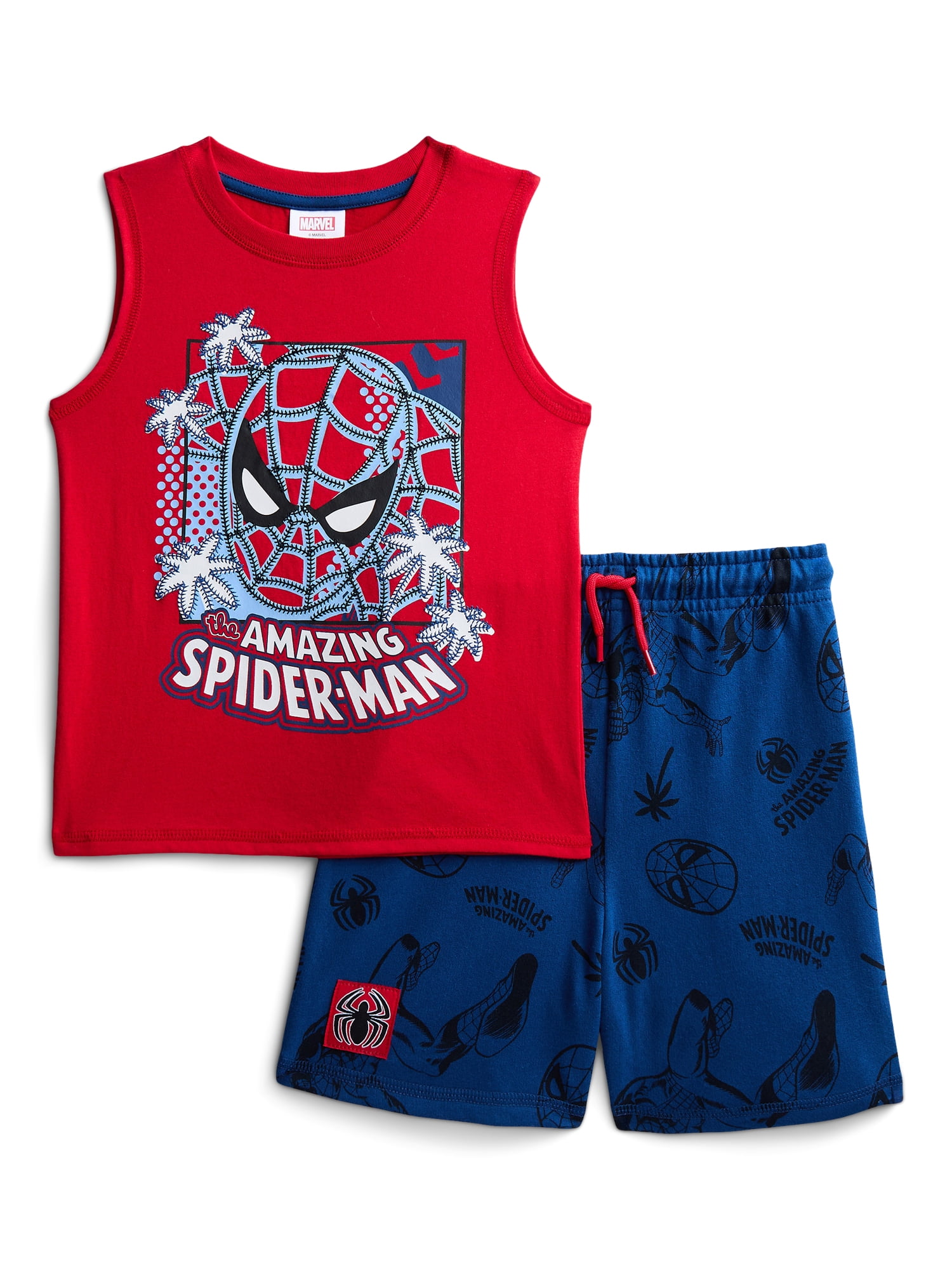 Spider-Man Toddler Boys Graphic Tank Top and Matching Allover Print ...