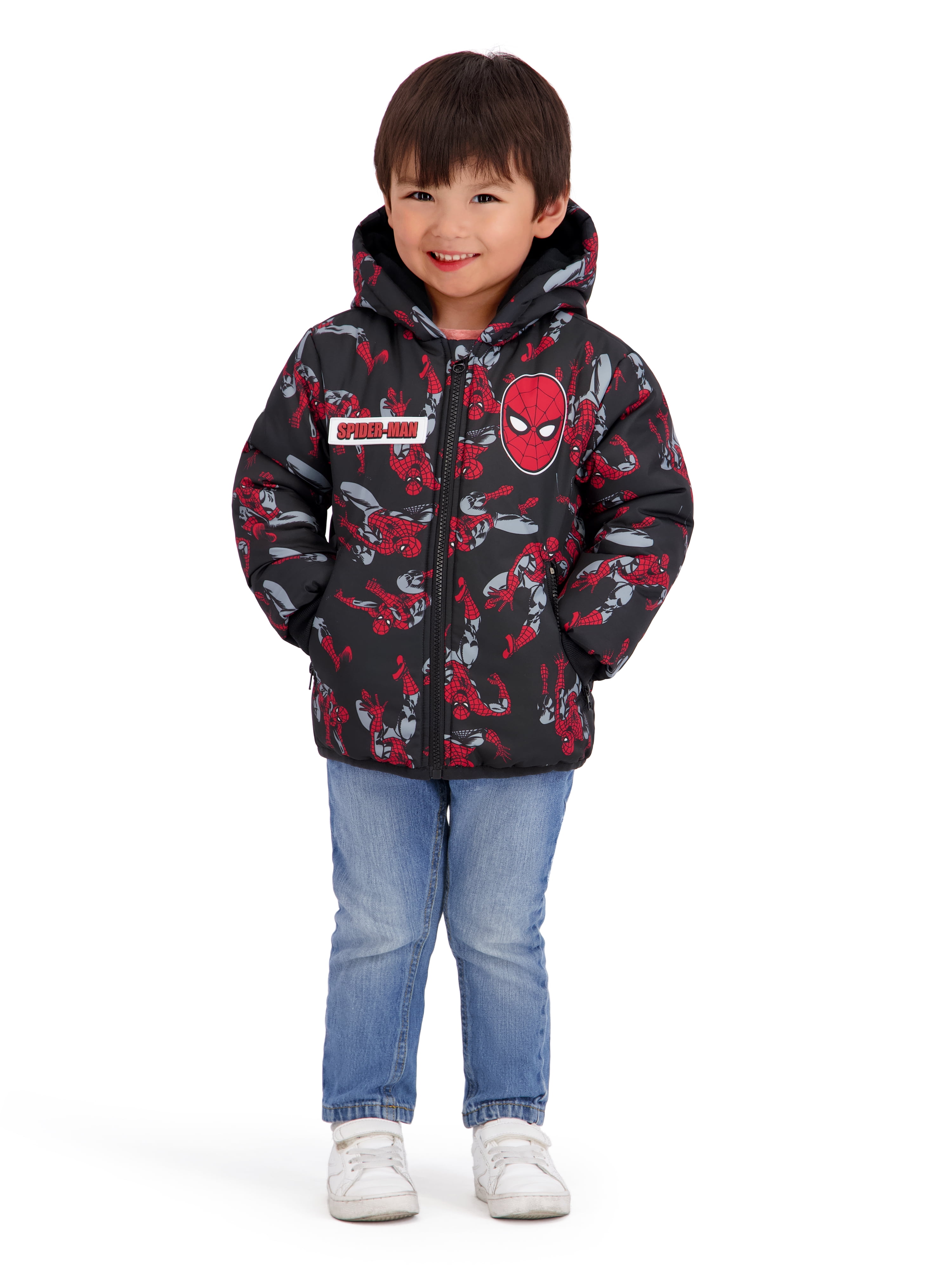 Spider-Man Toddler Boy Puffer Jacket, Sizes 2T-5T - Walmart.com