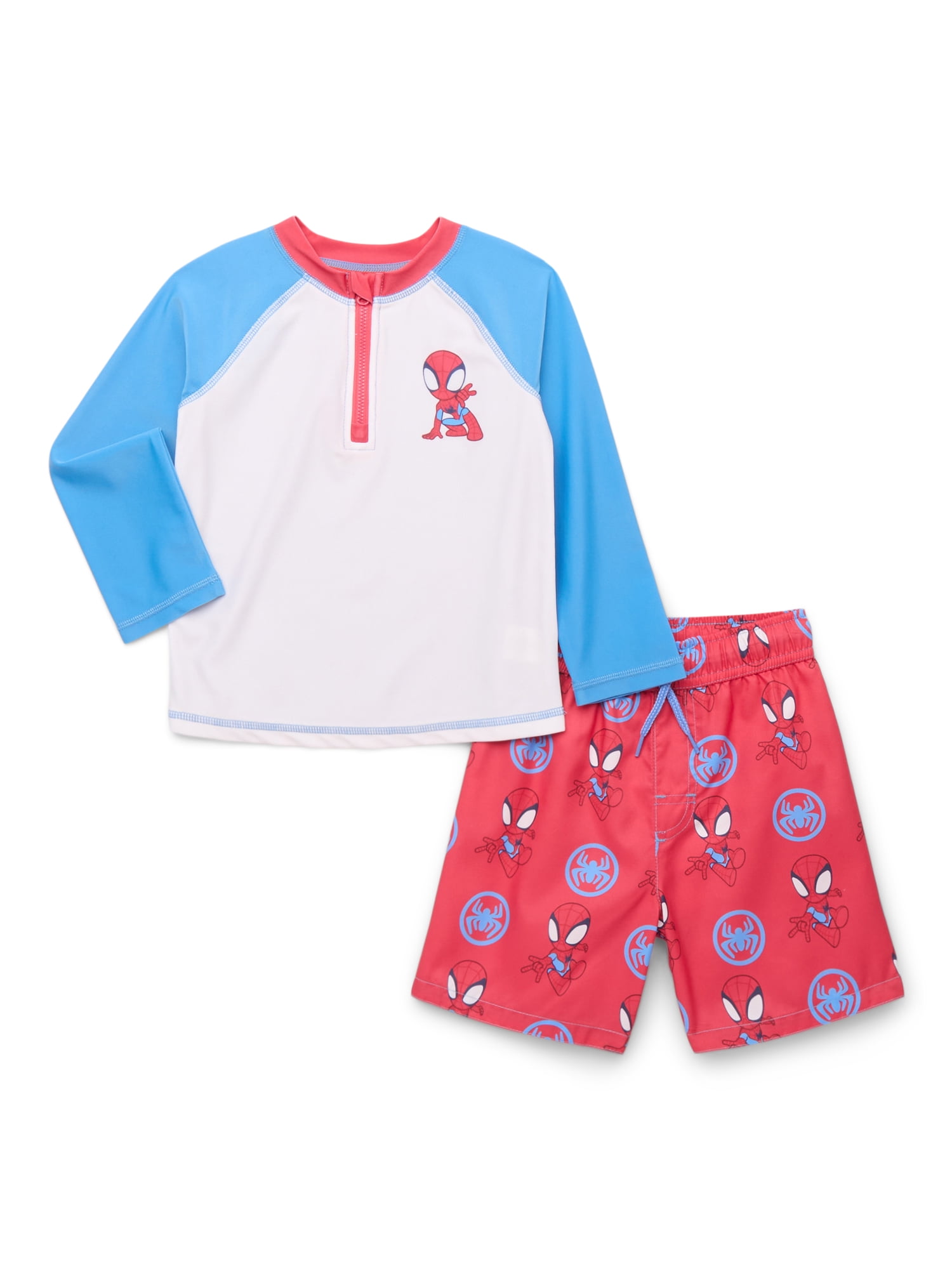 Character Toddler Boy Zip Rash Guard and Swim Shorts Set, 2-Piece ...