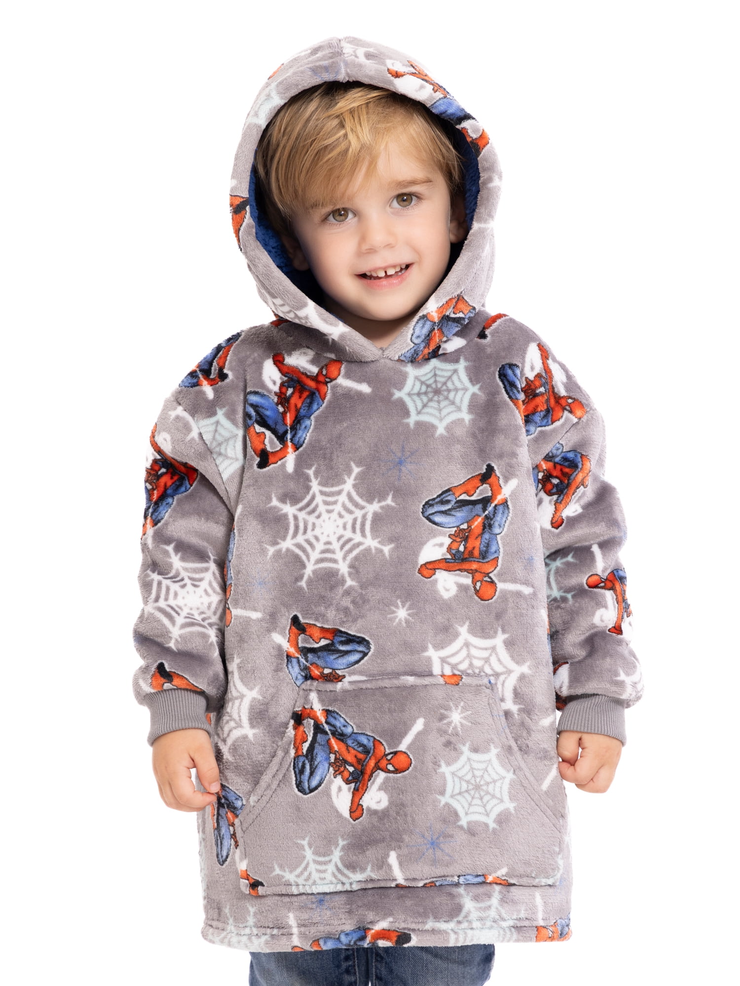Spider-Man Toddler Boys Cozy Hoodie with Faux Shearling Lining, Sizes ...