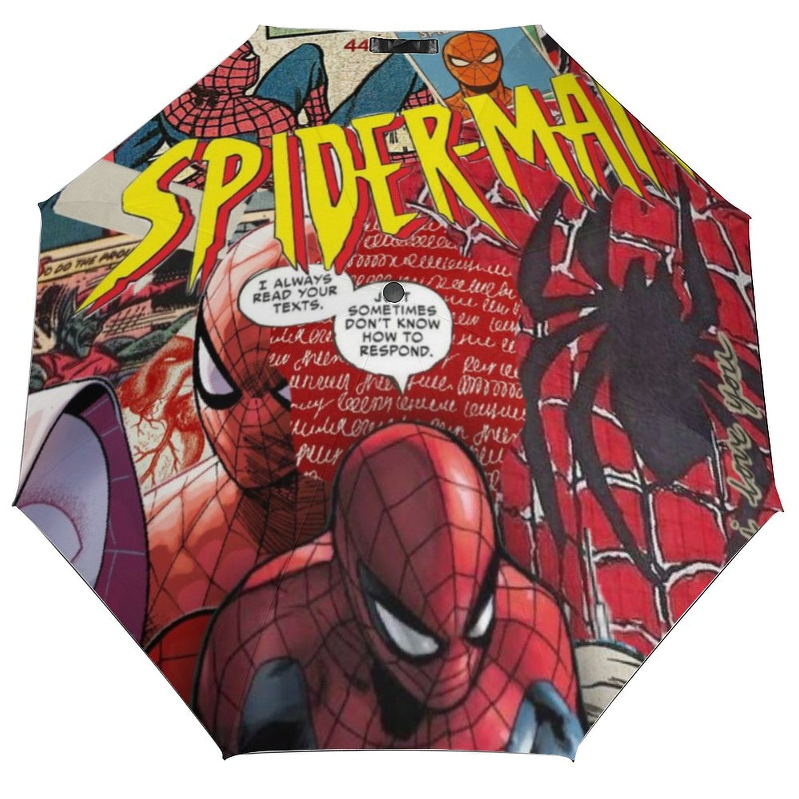 Spider-Man Travel Automatic Folding Rain Umbrellas with Cover Bag ...