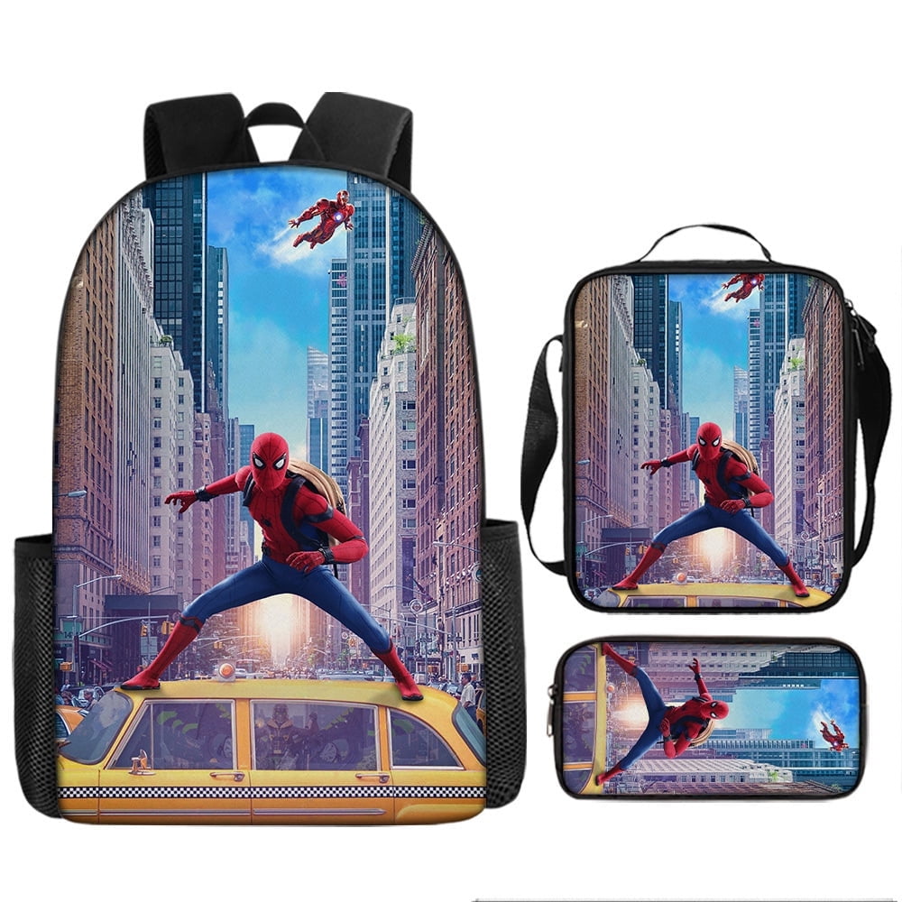 Spider-Man Venom Anime Backpack Set 3 Pieces Lunch Bag and Pencil Case ...
