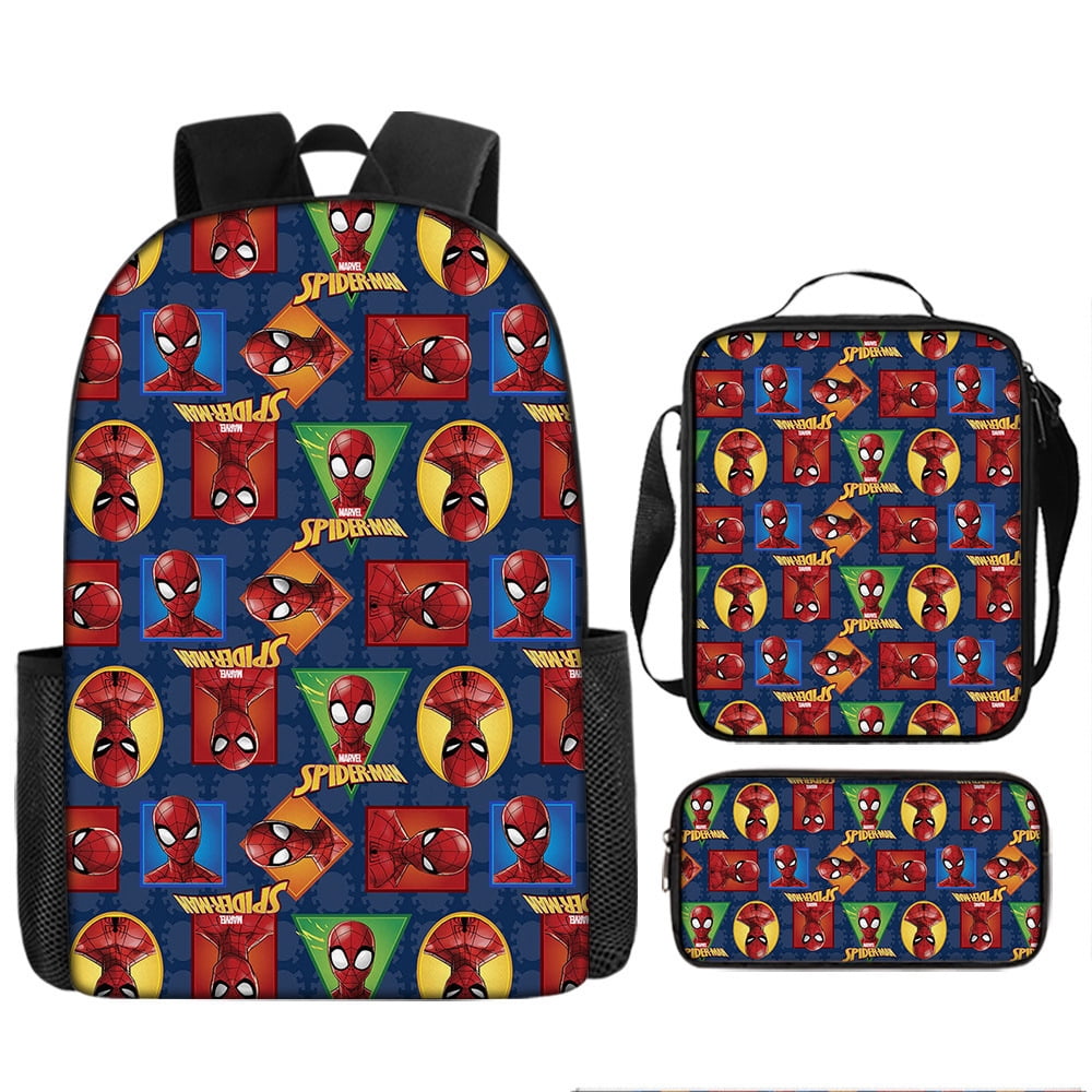 Spider-Man Venom Anime Backpack Set 3 Pieces Lunch Bag and Pencil Case ...