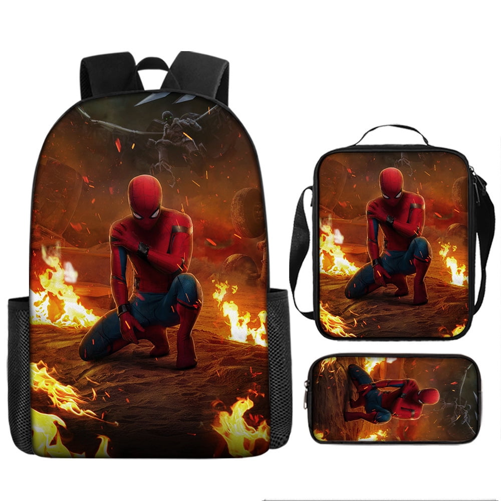 Spider-Man Venom Anime Backpack Set 3 Pieces Lunch Bag and Pencil Case ...