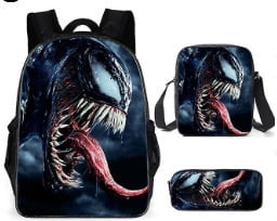 Spider-Man Venom Anime Backpack Set 3 Pieces Lunch Bag and Pencil Case ...