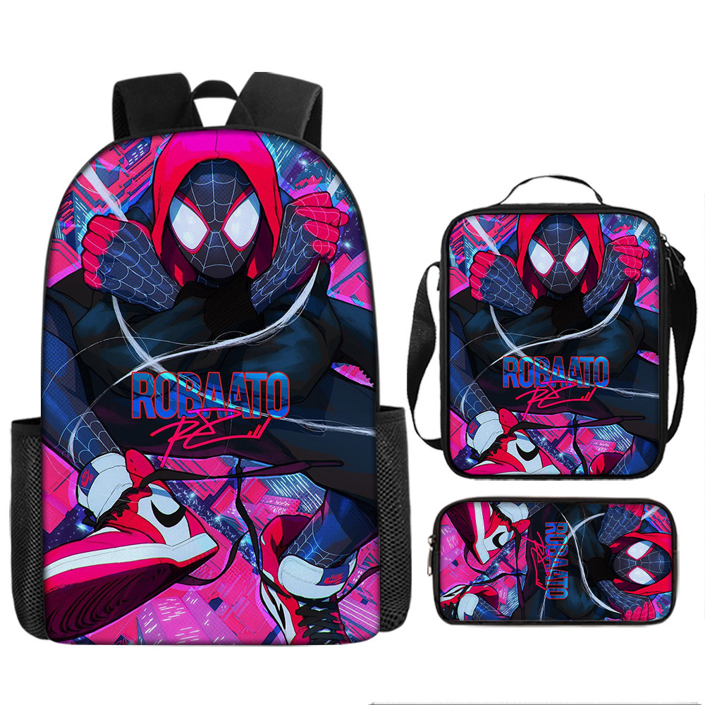 Spider-Man Venom Anime Backpack Set 3 Pieces Lunch Bag and Pencil Case ...