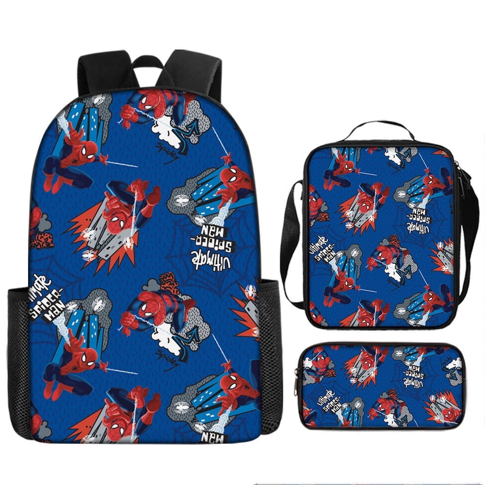 Spider-Man Venom Anime Backpack Set 3 Pieces Lunch Bag and Pencil Case ...