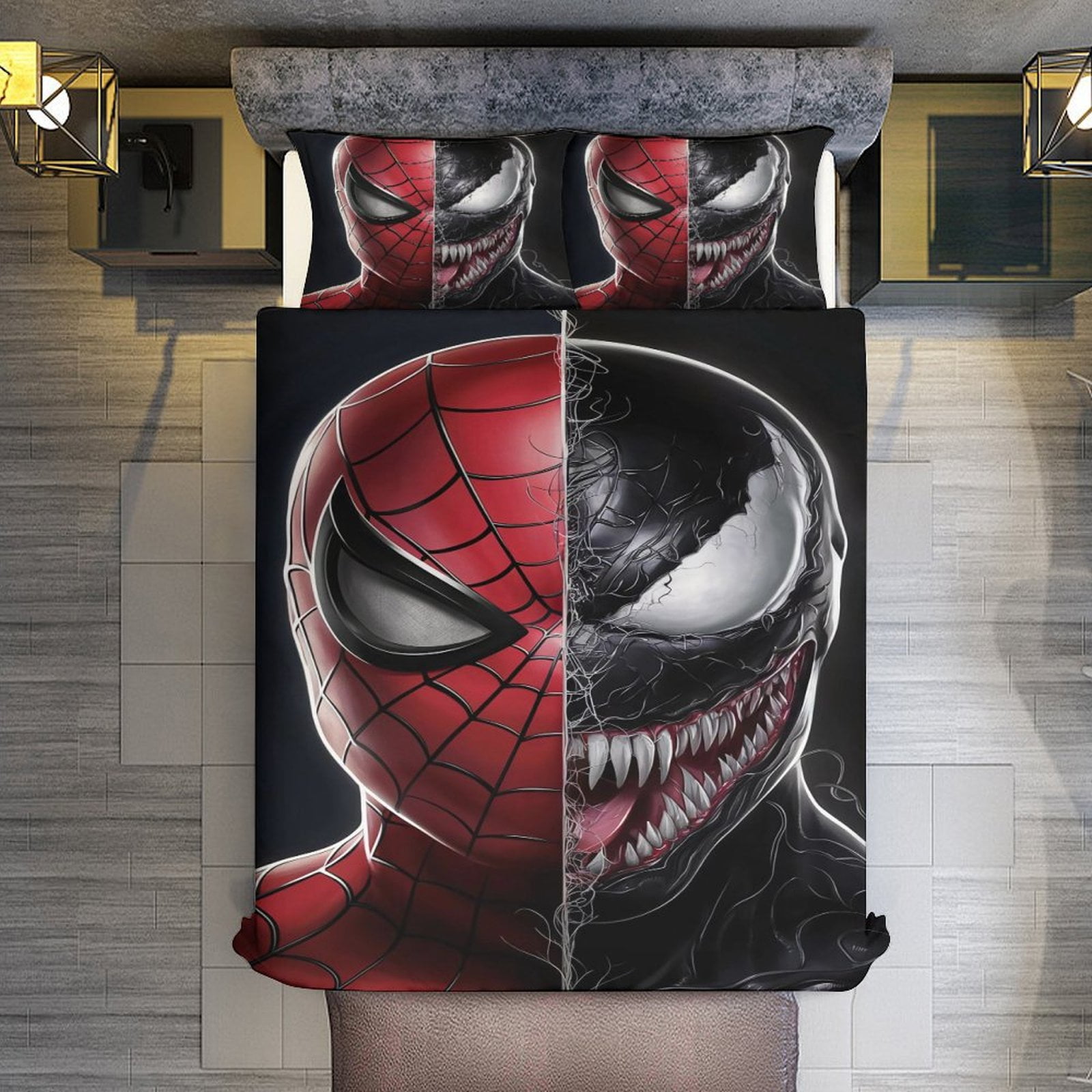 Spider-Man And Venom Duvet Cover Set for Kids Boys Girls,Queen Sheet ...