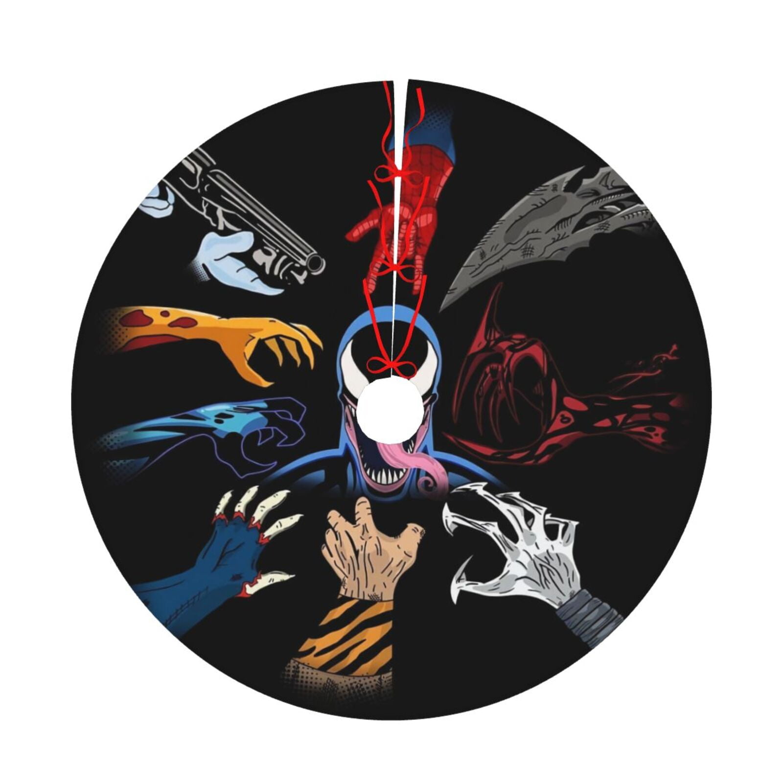 Spider-Man Venom Enemies Christmas Tree Skirt Soft and Funny Red Green ...